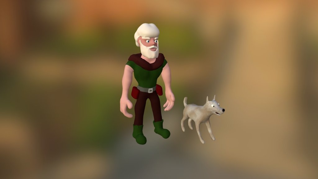 Forester with dog - 3D model by Raid [6ef3183] - Sketchfab