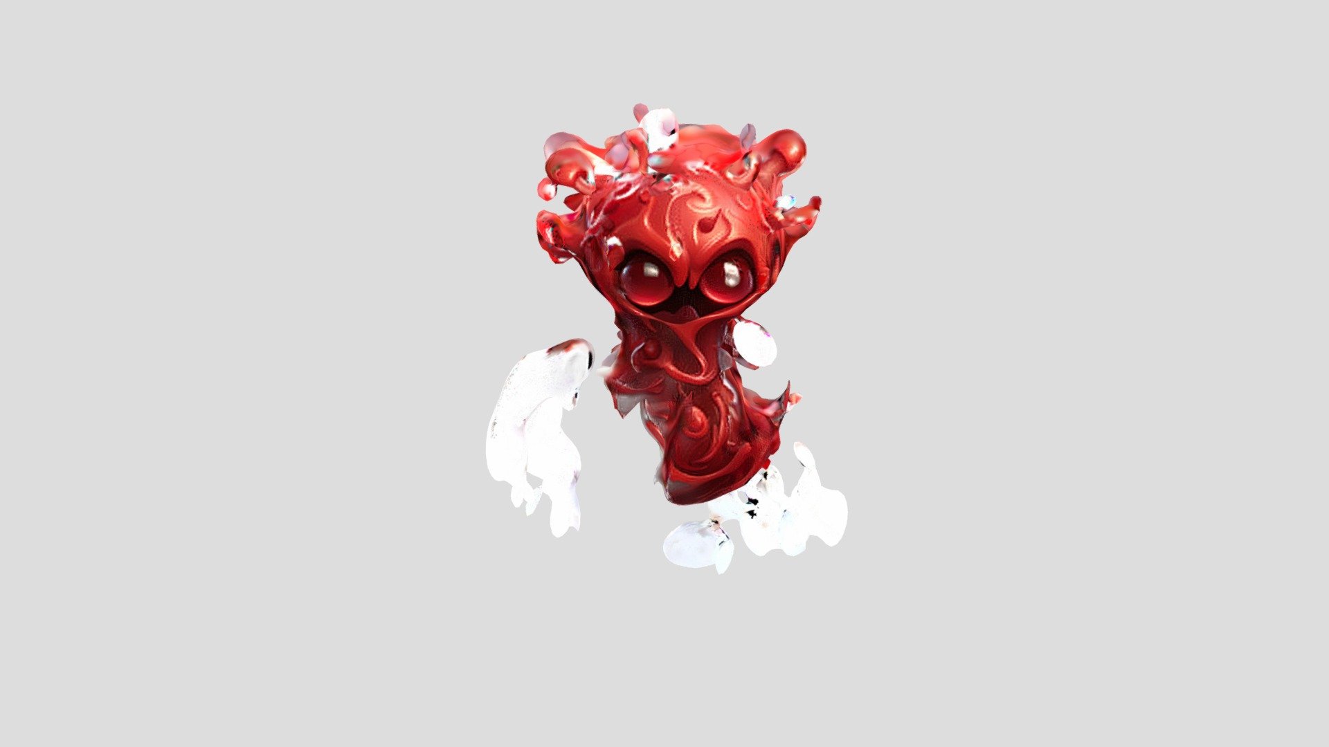 Creepy little monster in red and white A smal - Download Free 3D model ...