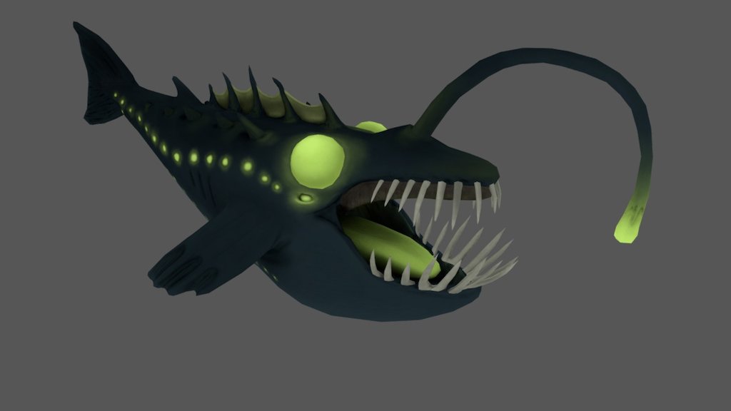 Hand Painted Angler Whale - 3D model by Raz (@RazCaro) [6f081e8 ...