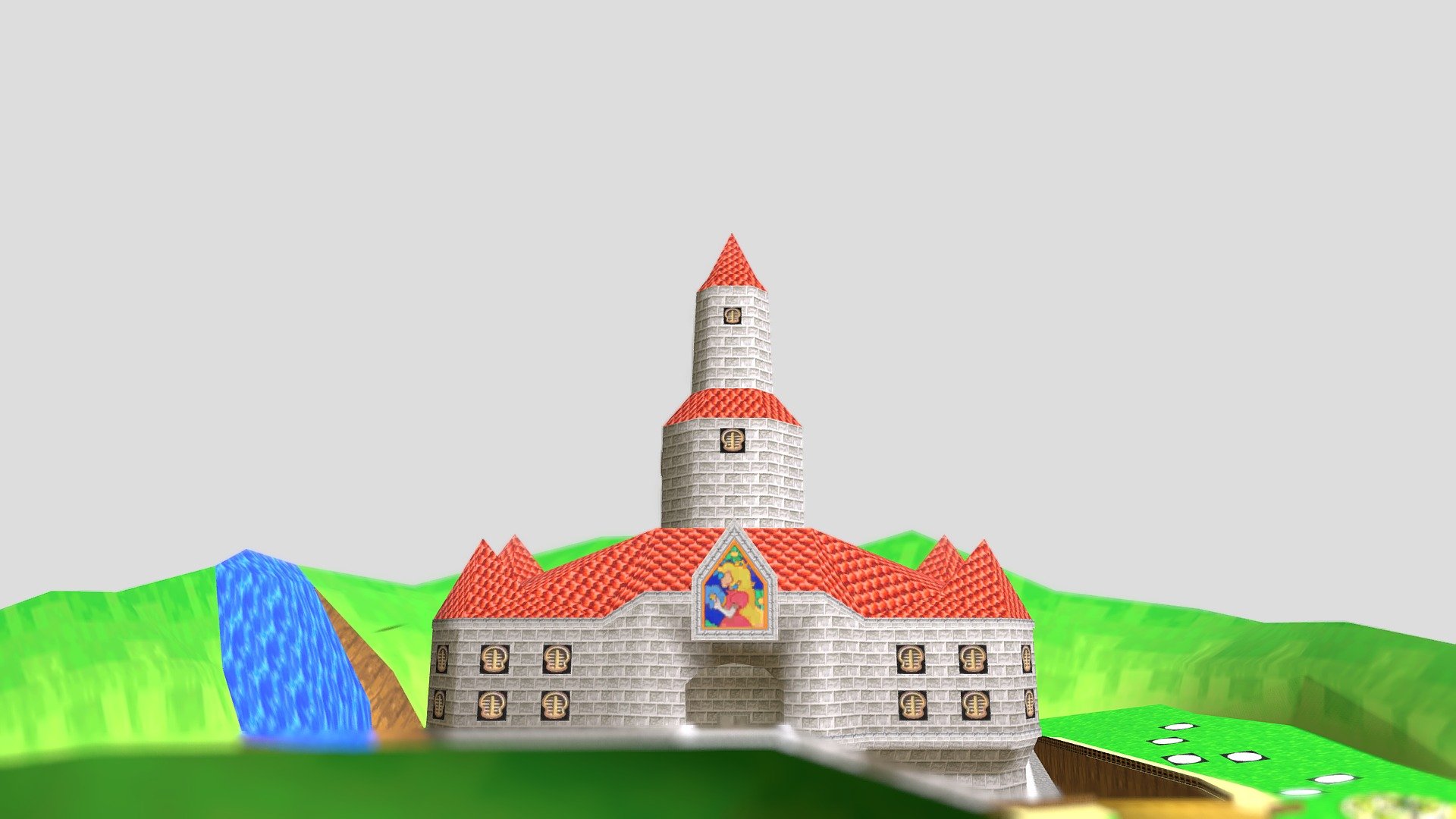 Ds Dsi Super Mario 64 Ds Peachs Castle Groun Download Free 3d Model By Model Games And