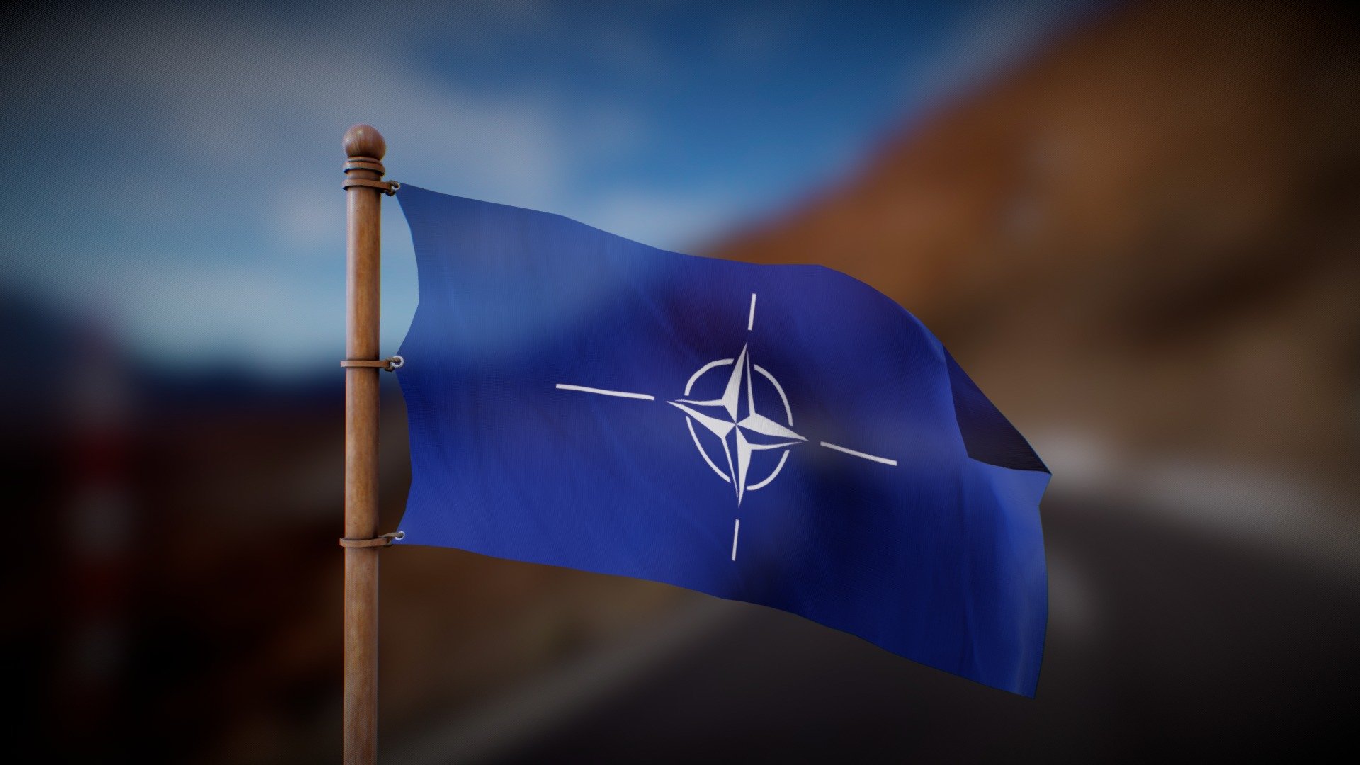 Flag of the Nato - Wind Animated Loop - Buy Royalty Free 3D model by ...