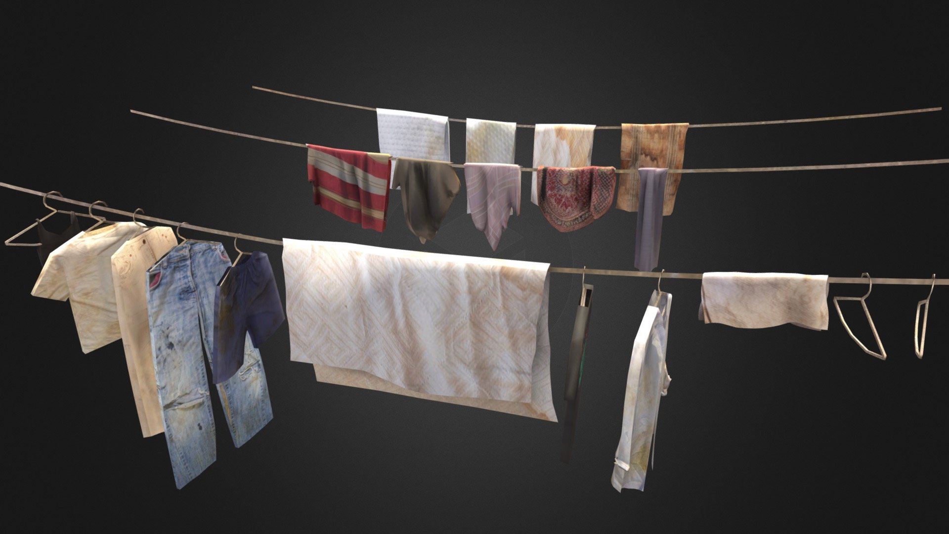 Laundry Clothesline - Download Free 3D model by Khoa Nguyen (@ngdkh ...