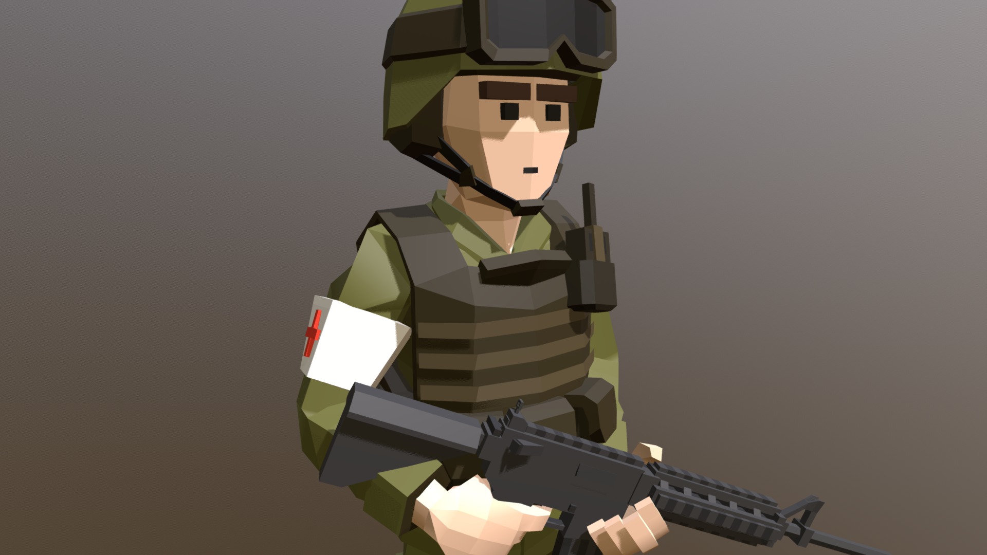 Low poly armed medic - 3D model by vitaspy [6f192f5] - Sketchfab