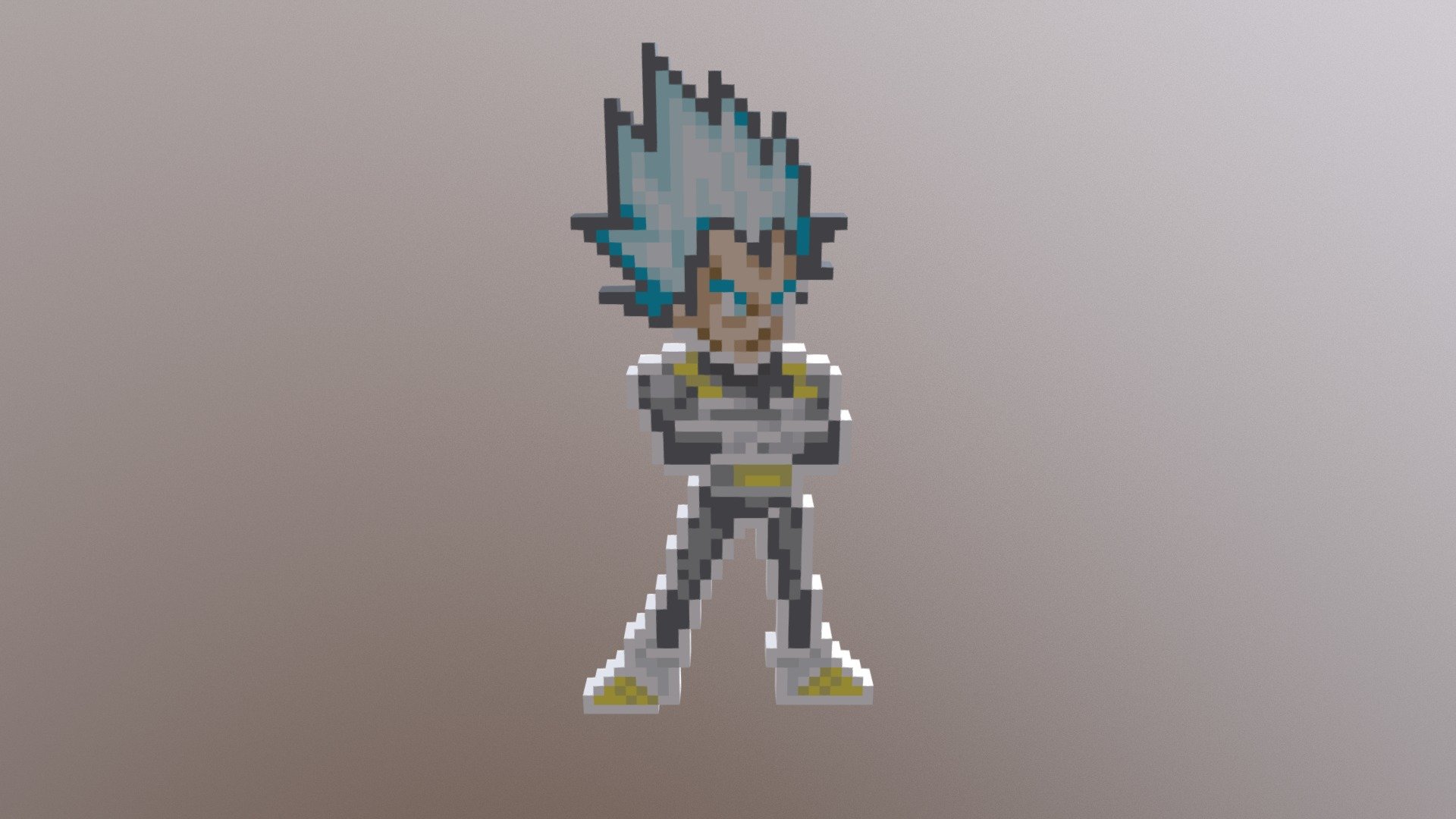 Vegeta Super Saiyan Blue 8-bit Game Character - Download Free 3D model ...