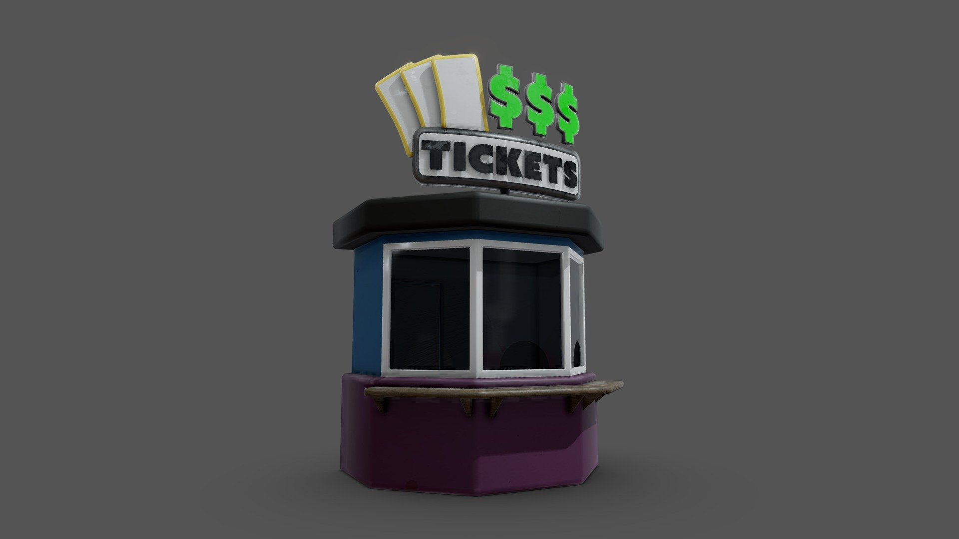Amusement Park ticket booth 2 - Download Free 3D model by assetfactory ...