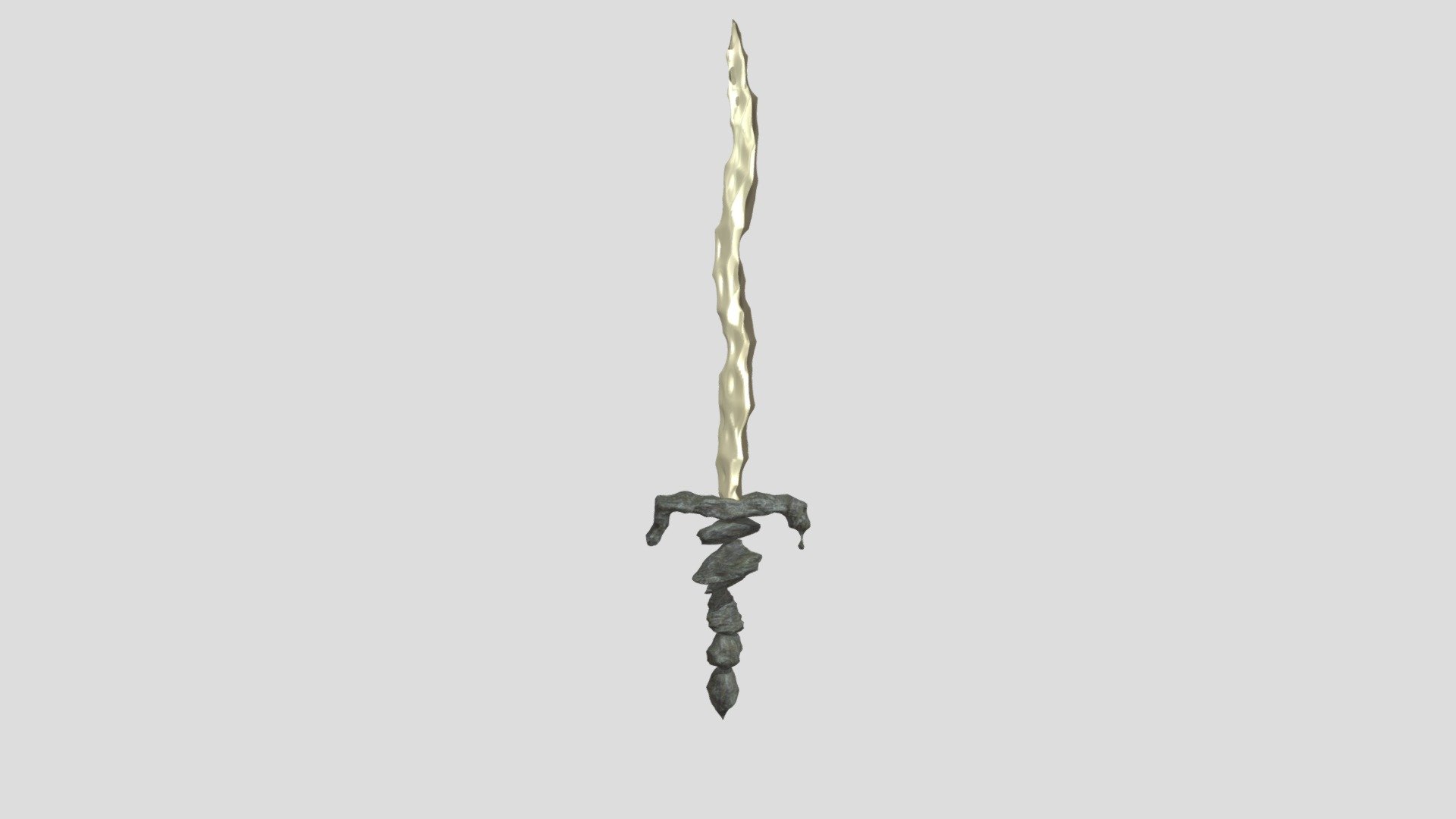 sword with rocky handle and jagged blade - 3D model by George ...