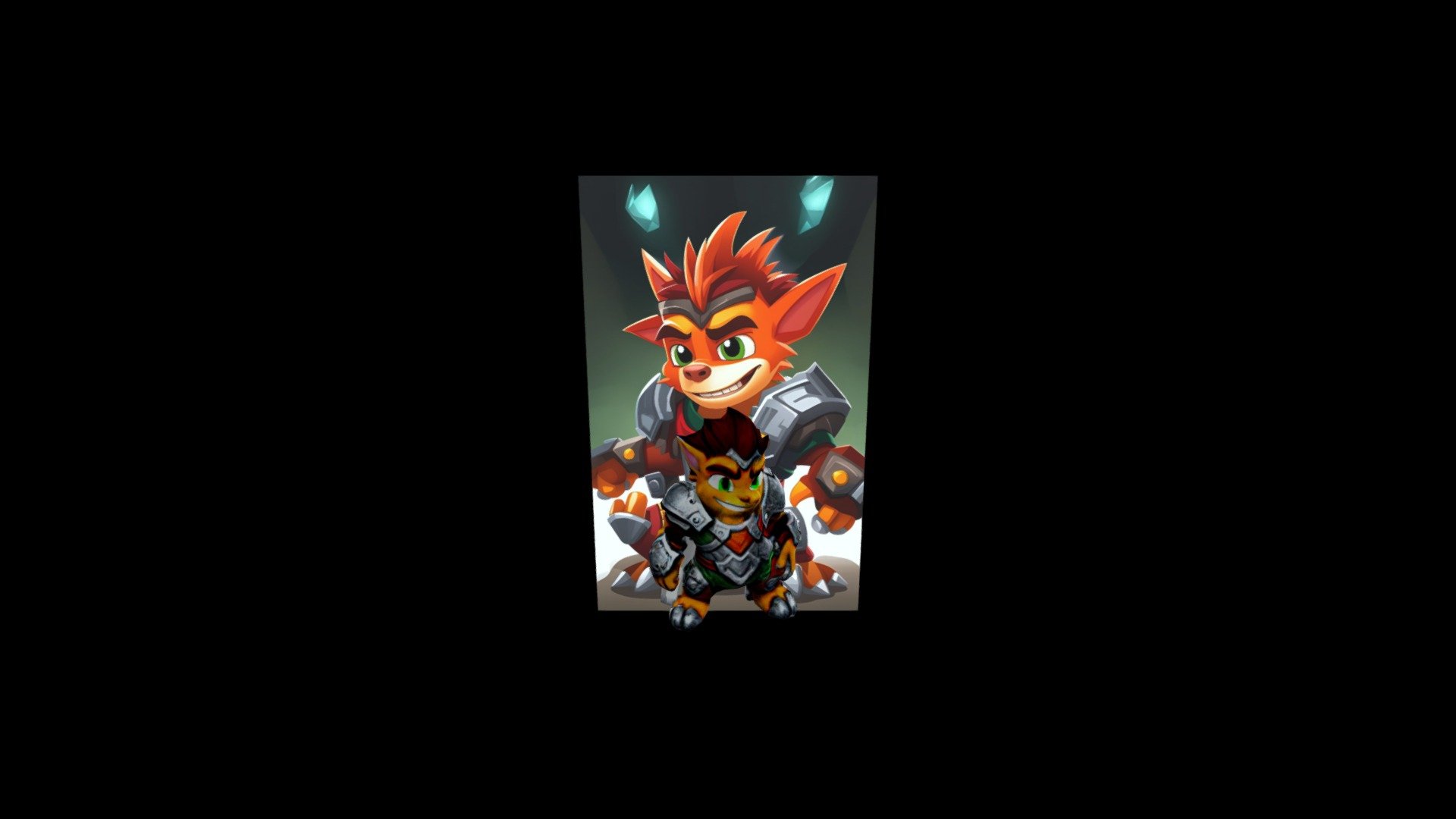 a cartoon cat with a sword and armor in a dark - Download Free 3D model ...