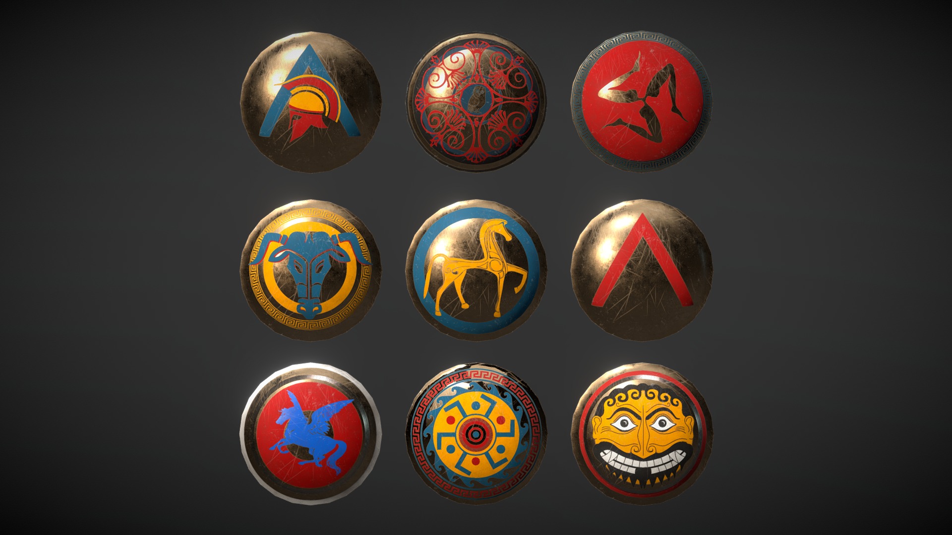 Hoplon Variants - 3D model by Owlish Media (@nataliekirk) [6f2cc2e ...