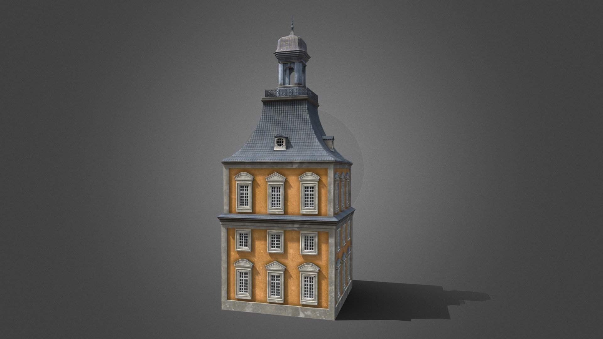 Baroque University Tower (Uni Bonn inspired) - Download Free 3D model ...