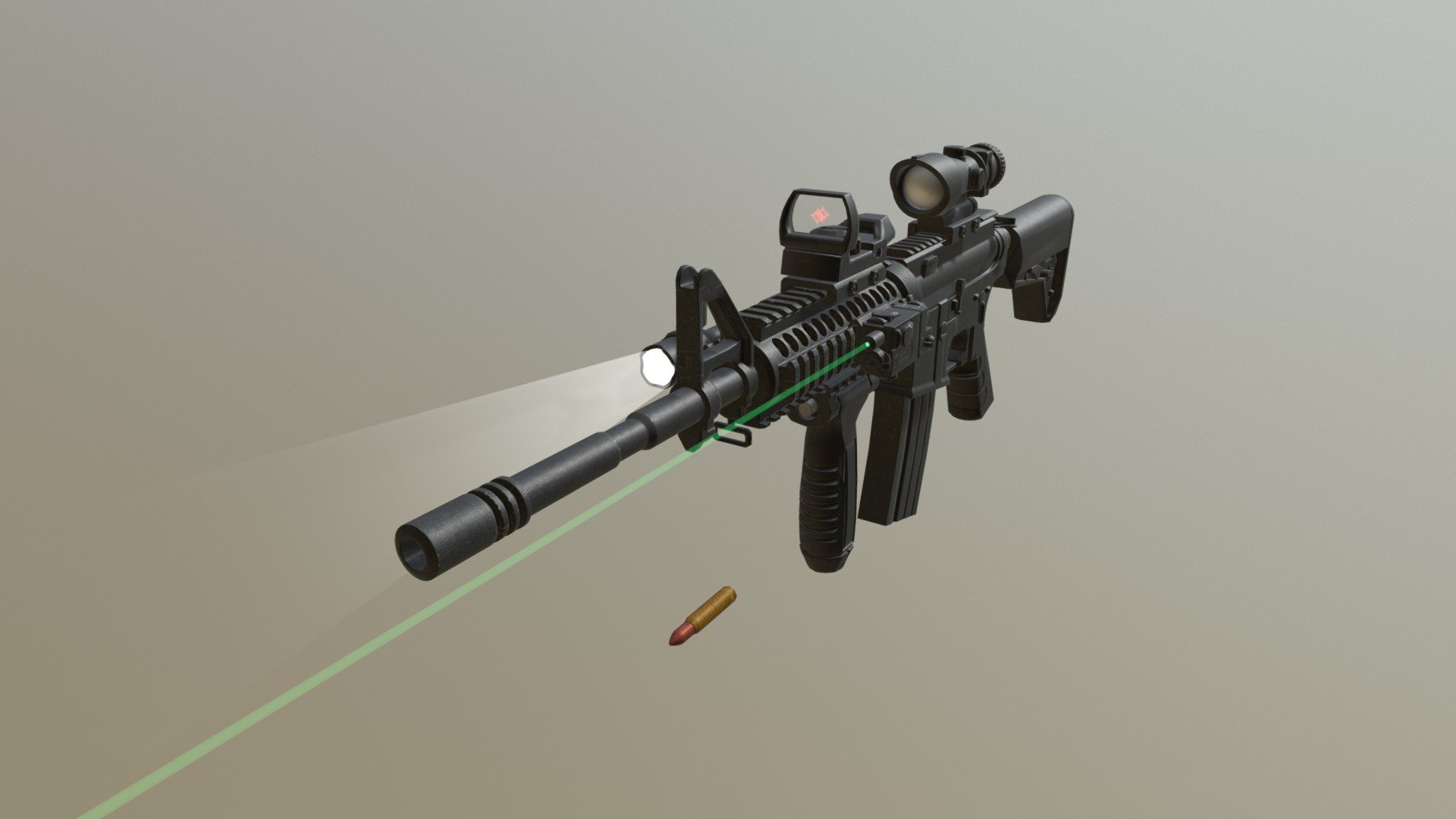 M4 Carbine assault rifle - 3D model by ThePortalatin [6f311d8] - Sketchfab