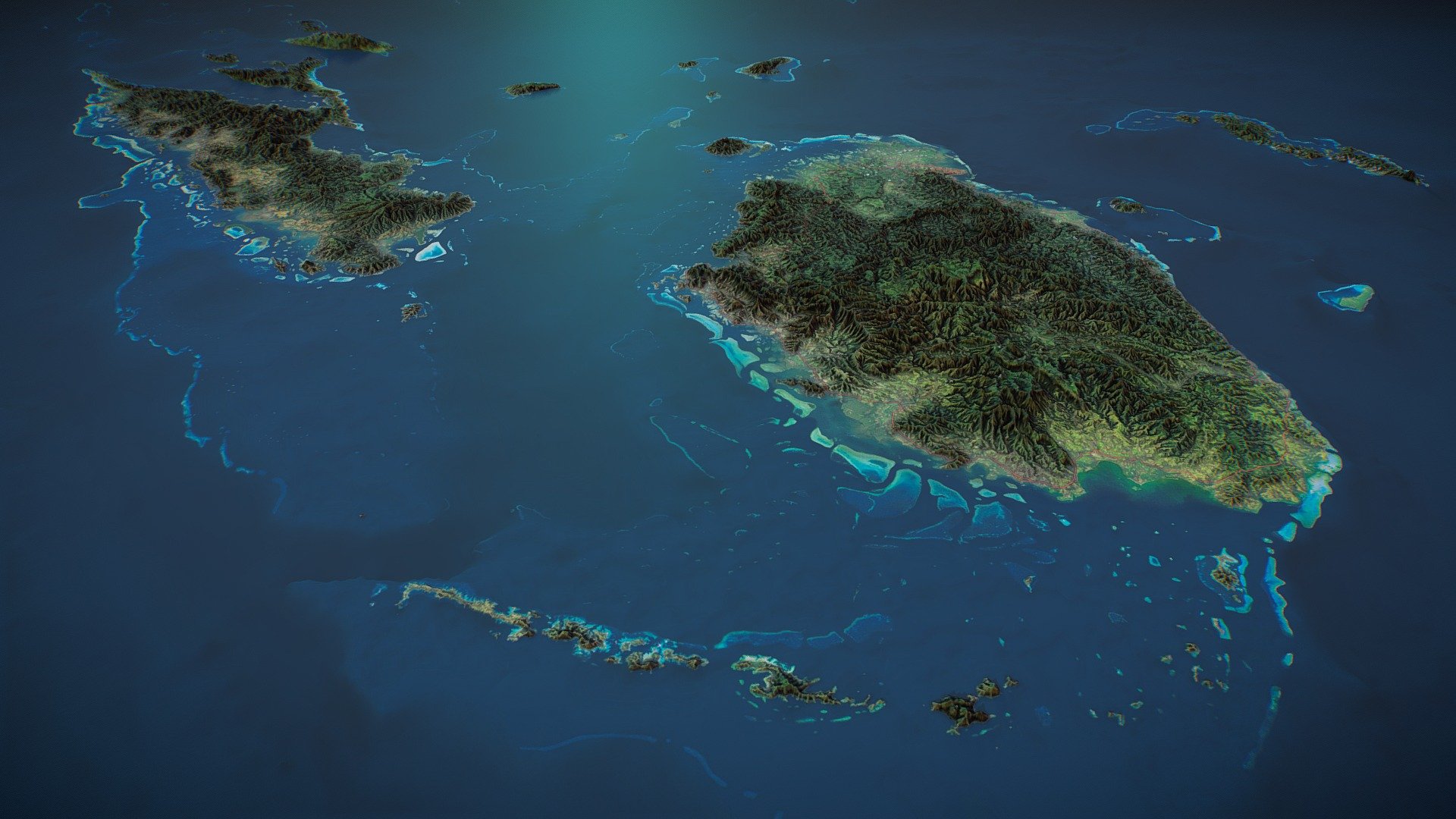 The Fijian Islands 3D Map - 3D model by v7x [6f40a5f] - Sketchfab