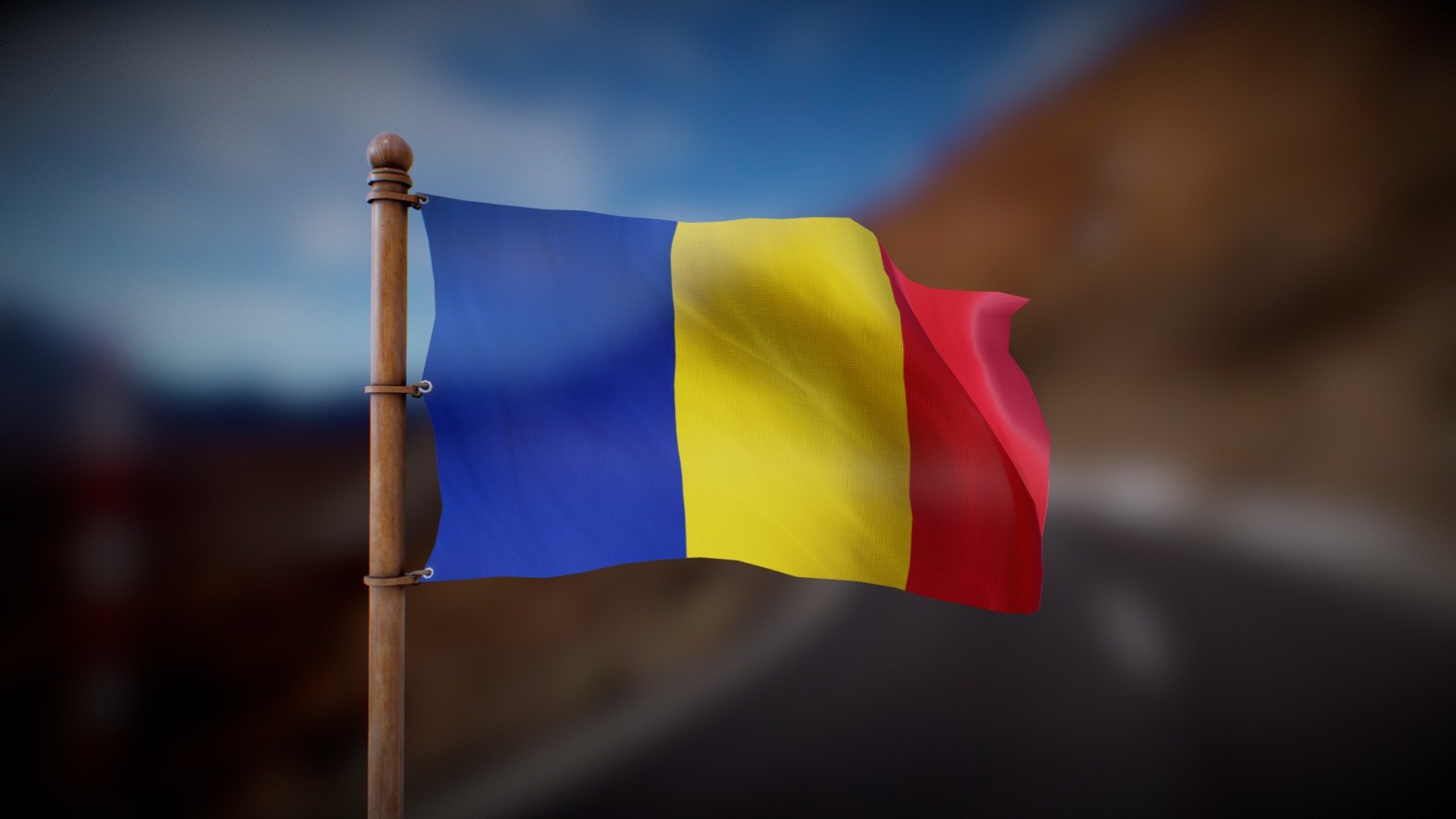 Flag of Romania - Wind Animated Loop - Buy Royalty Free 3D model by ...