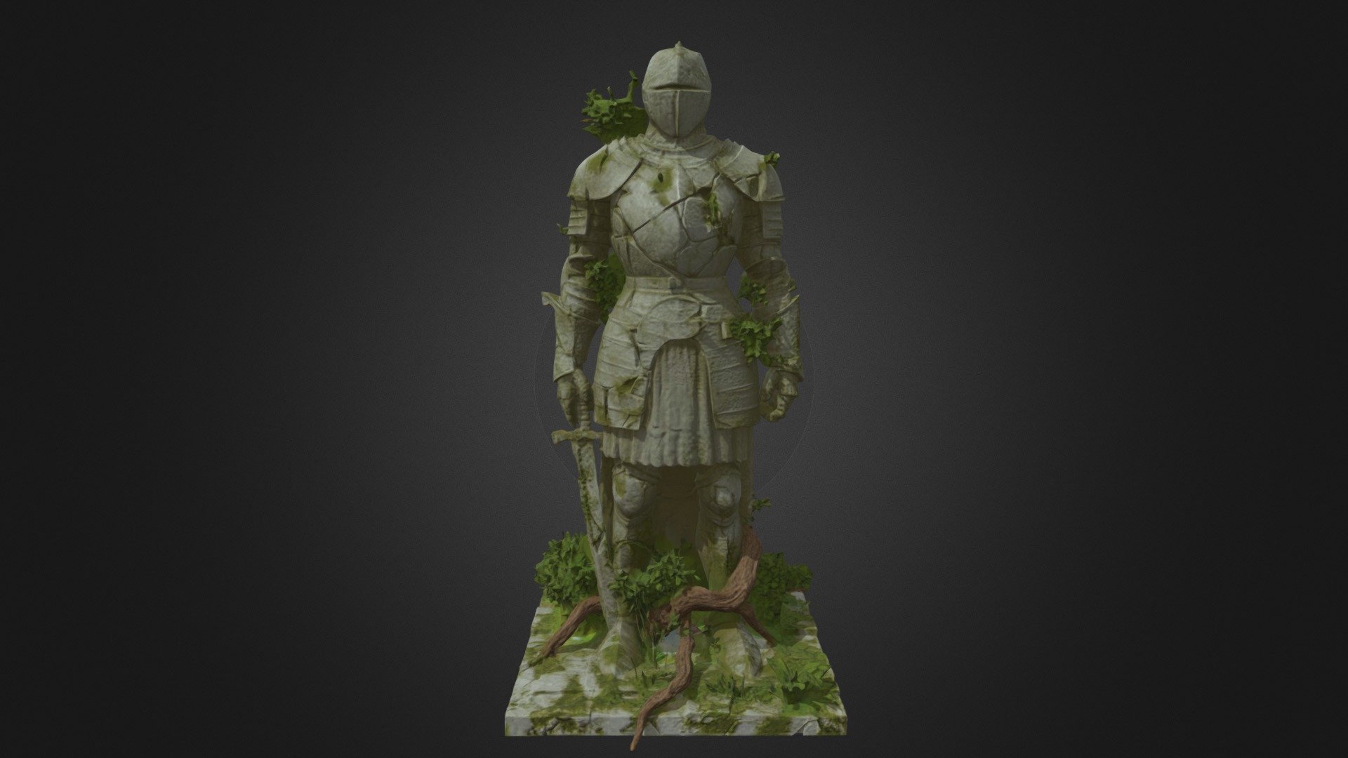 Ancient broken Nature-Taken Knight Statue - Download Free 3D model by ...