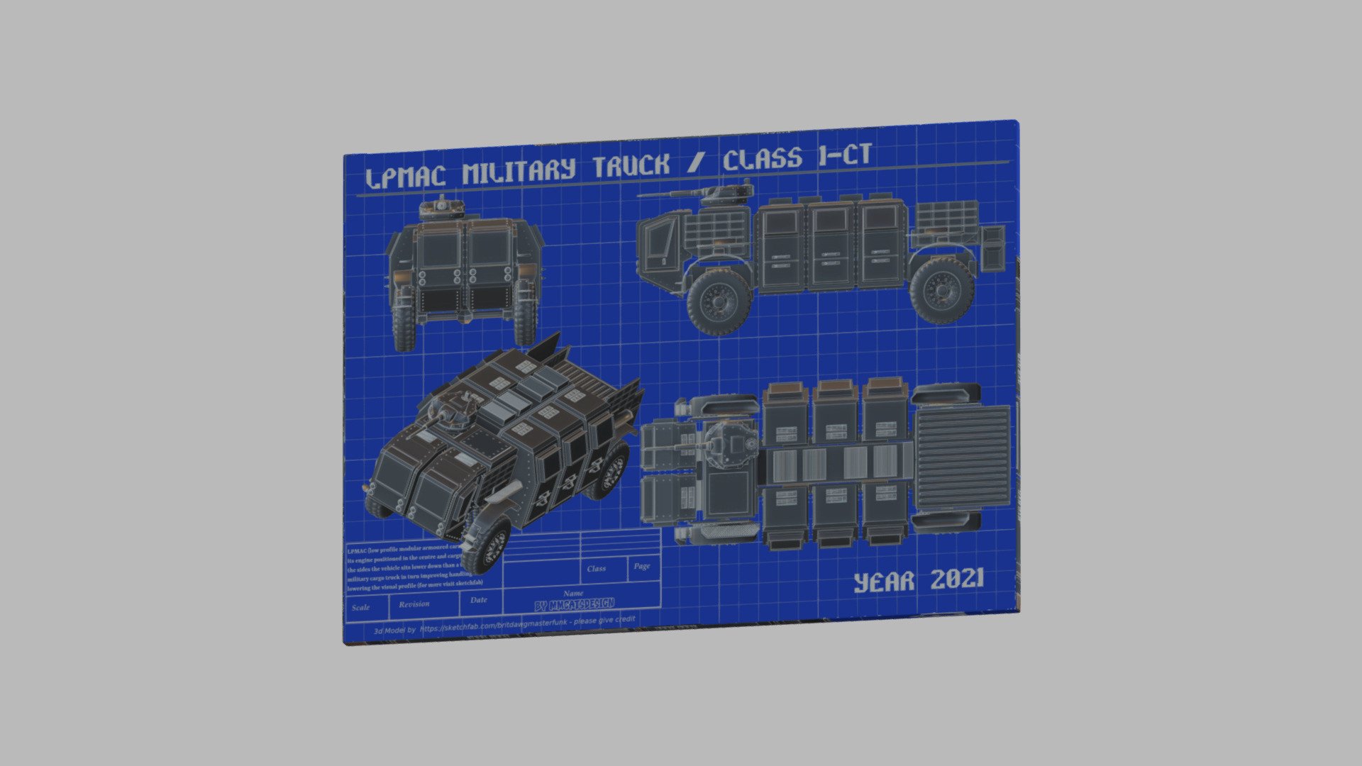 Light M Truck blue - 3D model by MMcatsDesign [6f4c94c] - Sketchfab