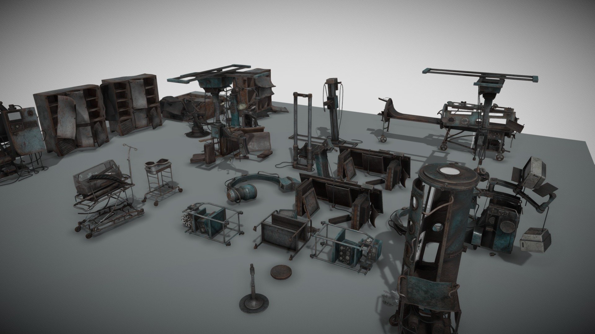 Retro Medical Equipment Destroyed - 3D model by VP.Studio3d [6f541b3] - Sketchfab