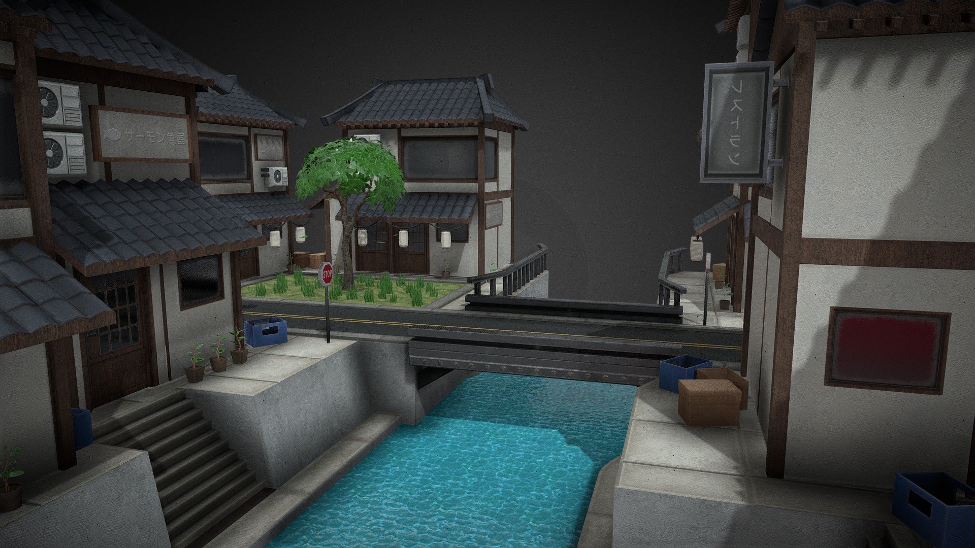 Japanese Town - Download Free 3D model by Nazareno_rojas [6f58f3b ...