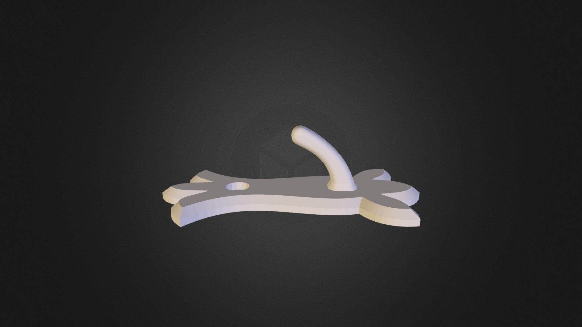 Screw-Mounted Decorative Coat Hook - 3D model by 3dindustries [6f676b6 ...