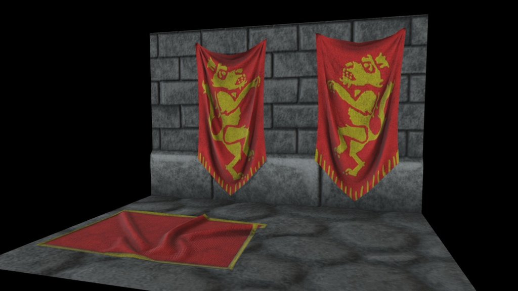 Banners & Rug - 3D model by sophie [6f74146] - Sketchfab