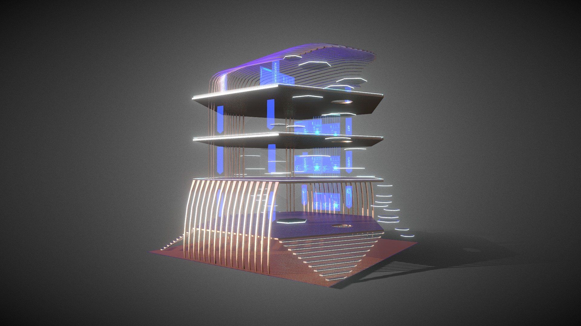 Metaverse Architecture | 3D Icon - 3D model by Low Poly Models ...