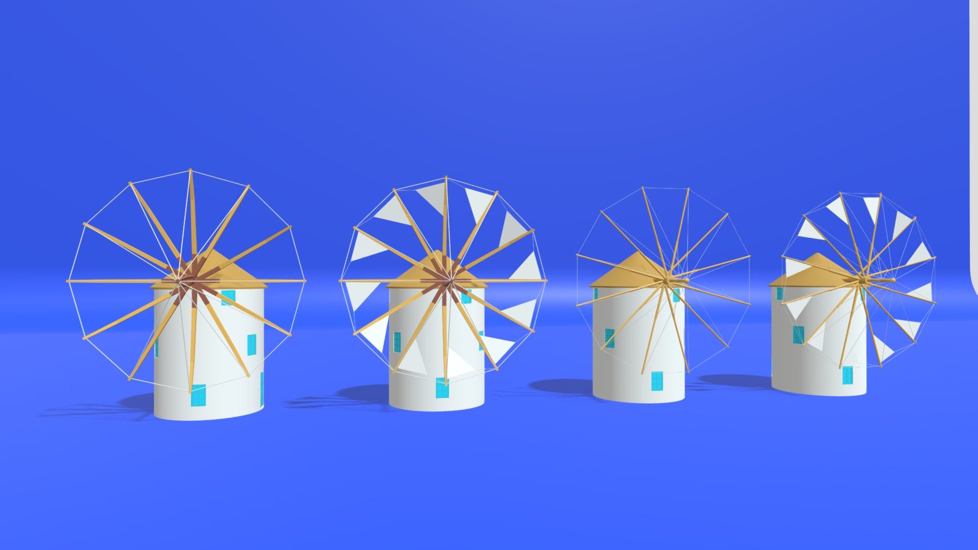 Cartoon Greek Windmill Collection - Buy Royalty Free 3D model by Philip ...