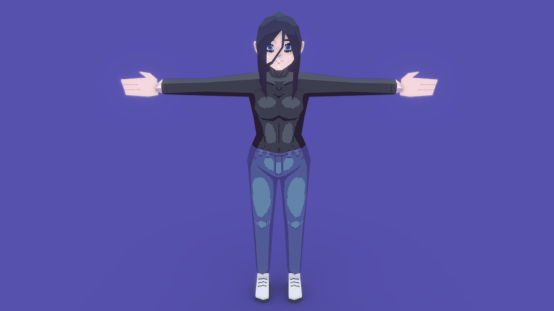 PSX Some girl - Download Free 3D model by VoxelBear [6f78939] - Sketchfab