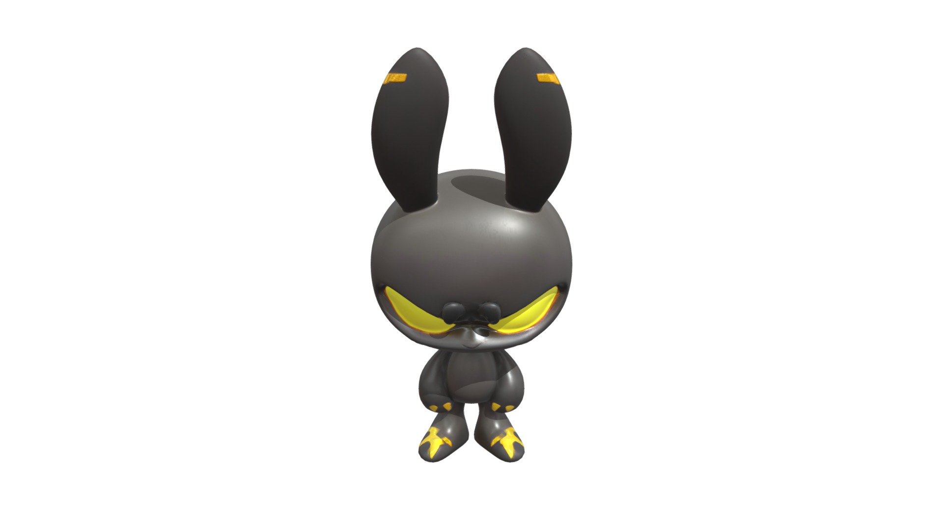 Dark rabbit-like menacing cartoon character - 3D model by fafatone ...