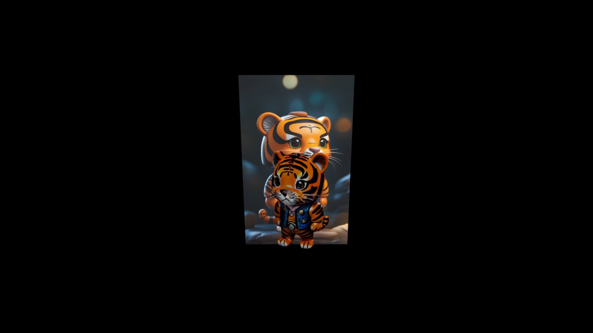 Title Cartoon tiger wearing a blue vest and stan - Download Free 3D ...