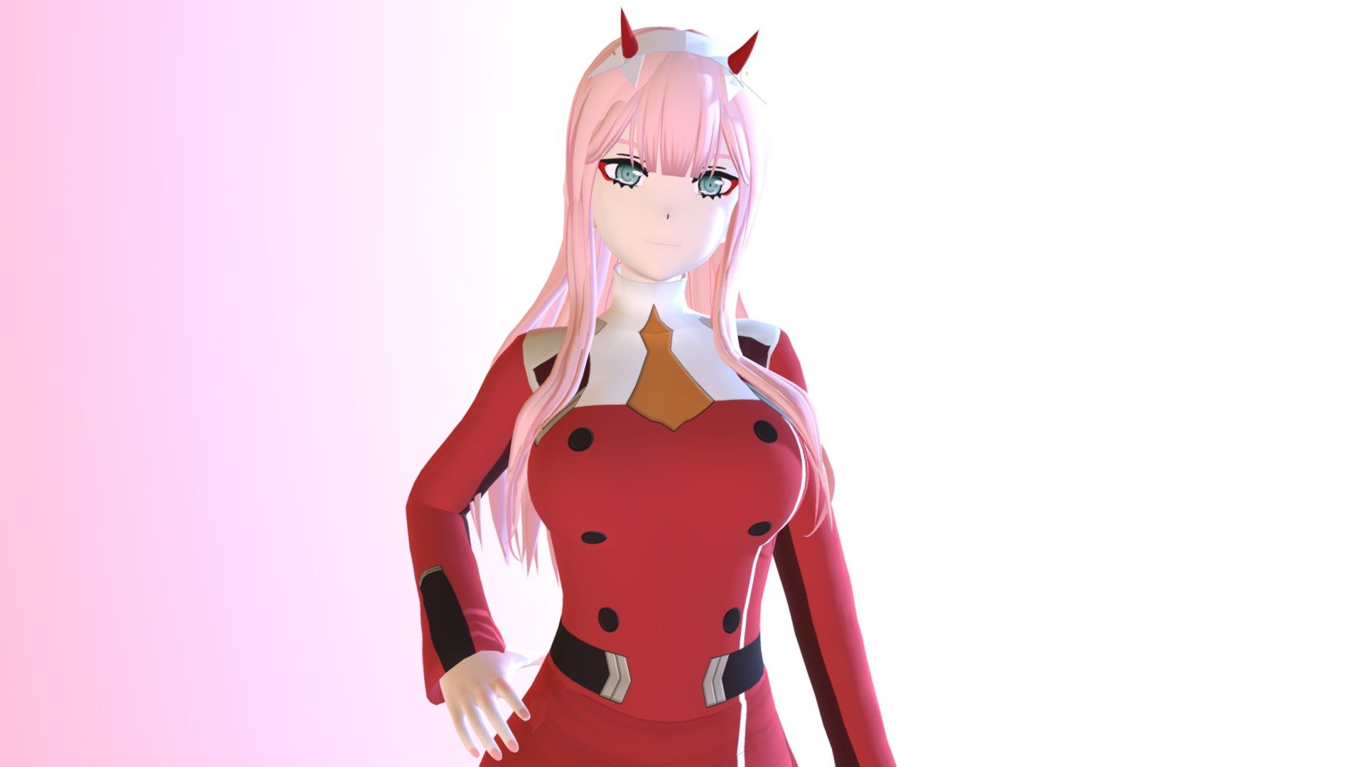 Zero Two 3d Fan Art From Darling In The Franxx 3d Model By Blenderanimemodel3d 6f8b594