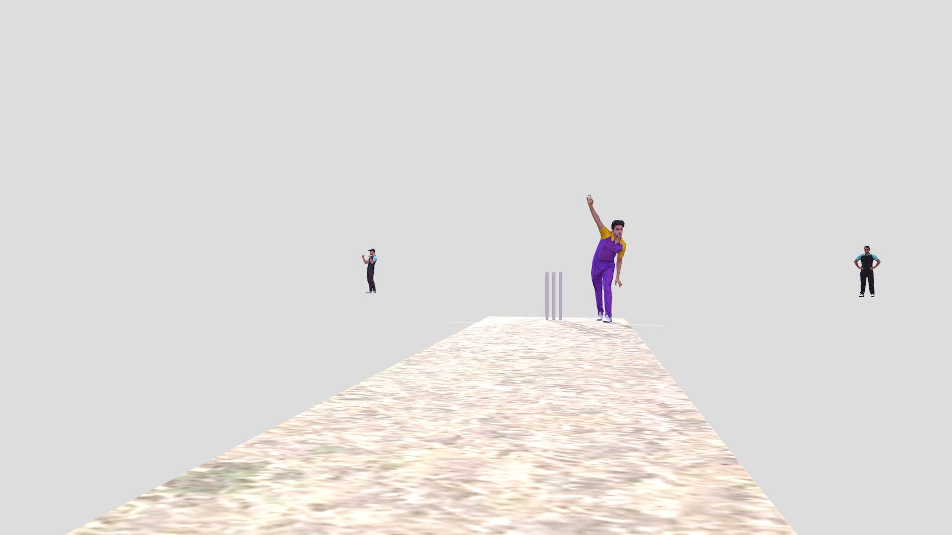 Cricketers Compilation with pitch for Mobile AR - 3D model by IDEAZZZZ ...