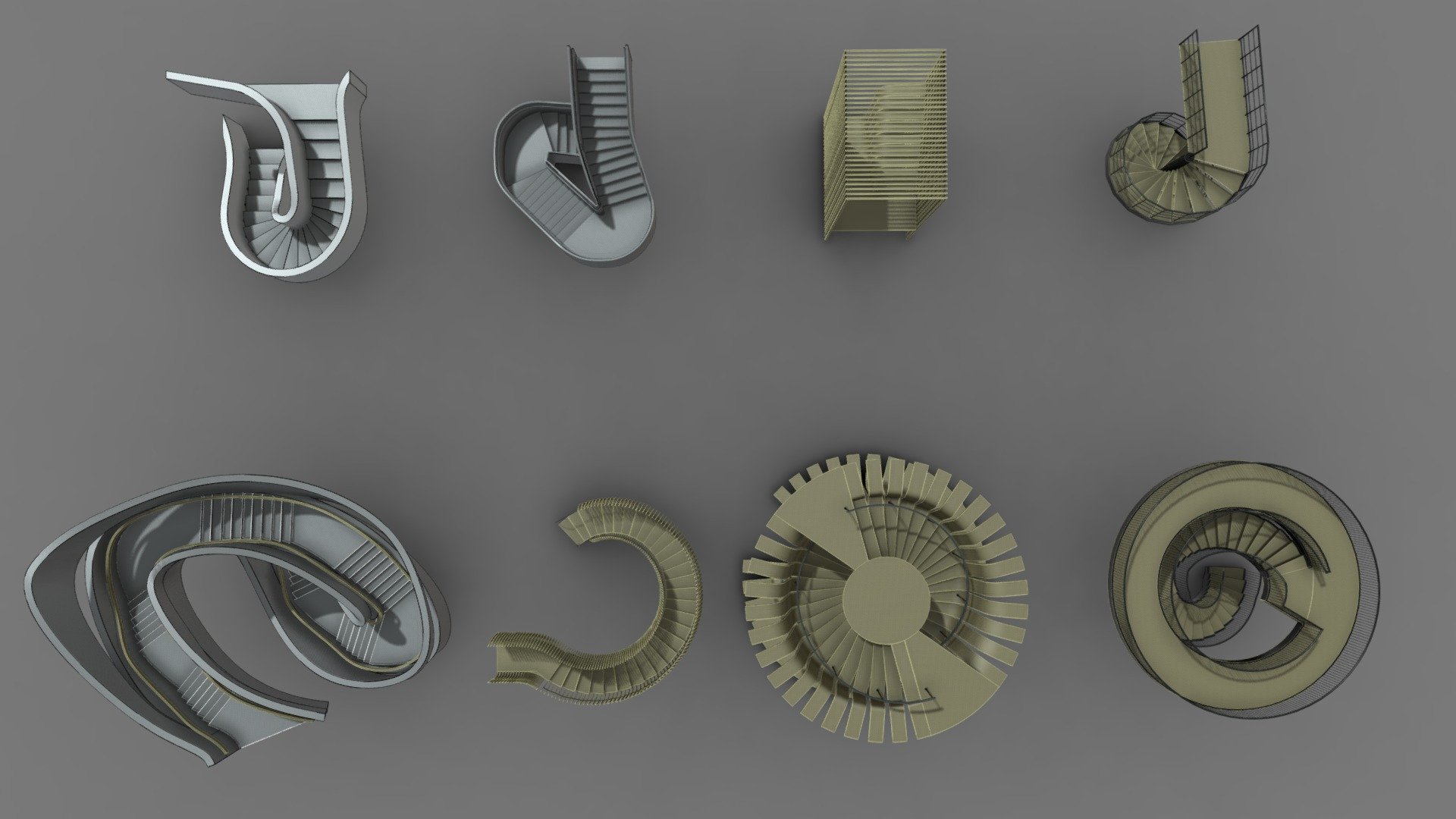 Various Irregular staircase pack - Buy Royalty Free 3D model by xinige ...