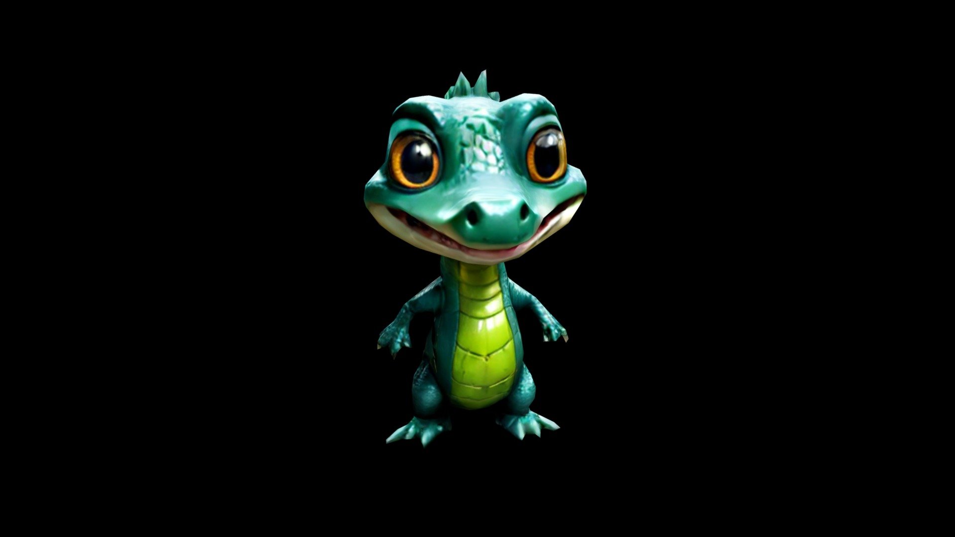 Fierce baby dinosaur, smiling brightly with yell - Download Free 3D ...