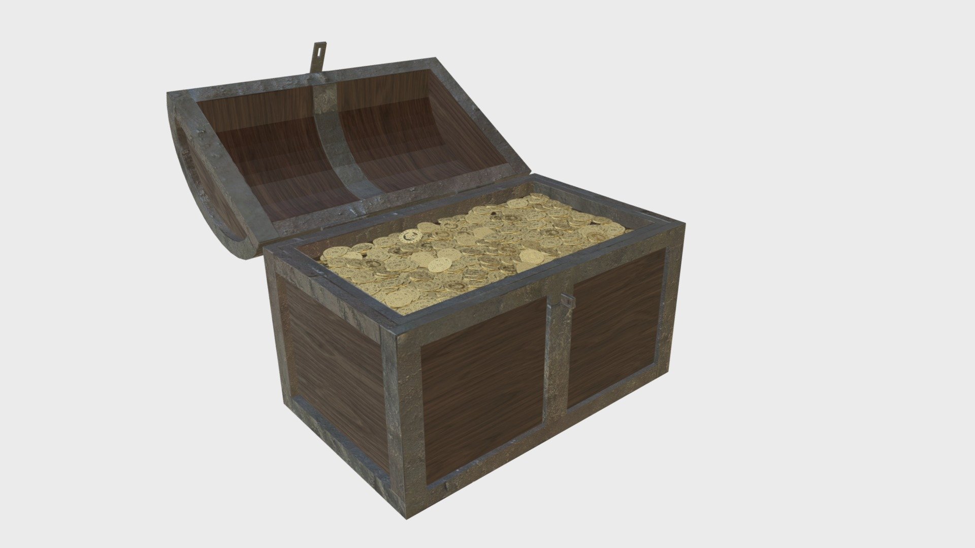 Treasure chest with gold coins - Buy Royalty Free 3D model by ...