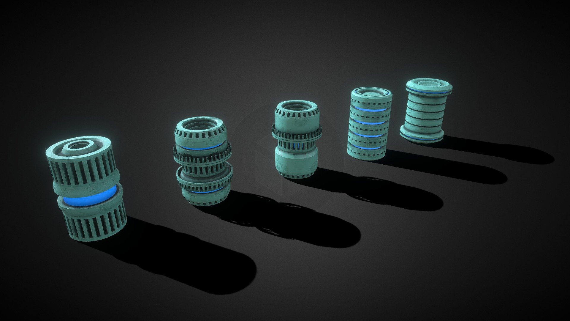 Sci- Fi Cylinder Version One (Part Two) - Buy Royalty Free 3D model by ...