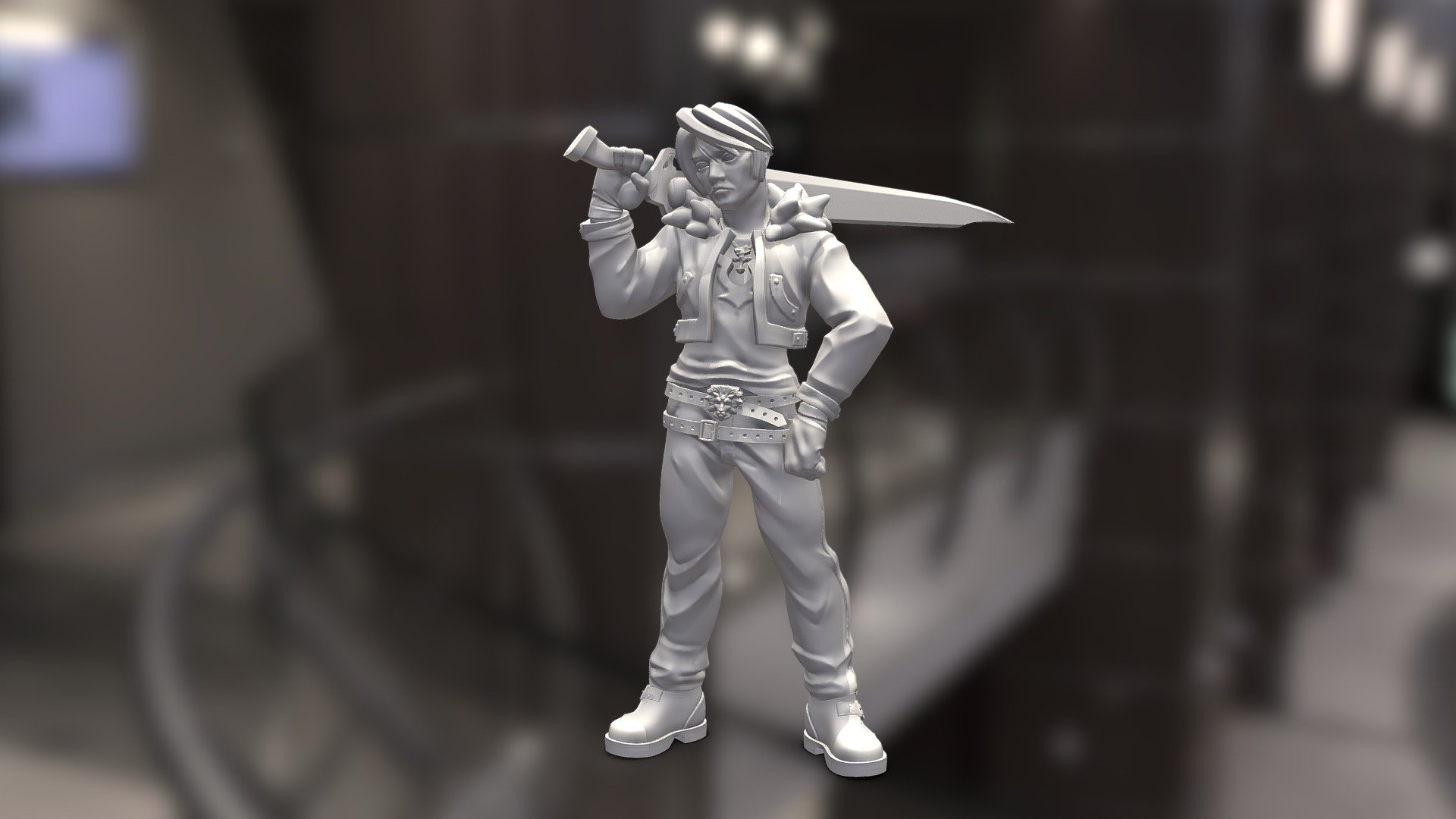 Squall Final Fantasy VIII D&D Miniature - Buy Royalty Free 3D model by ...
