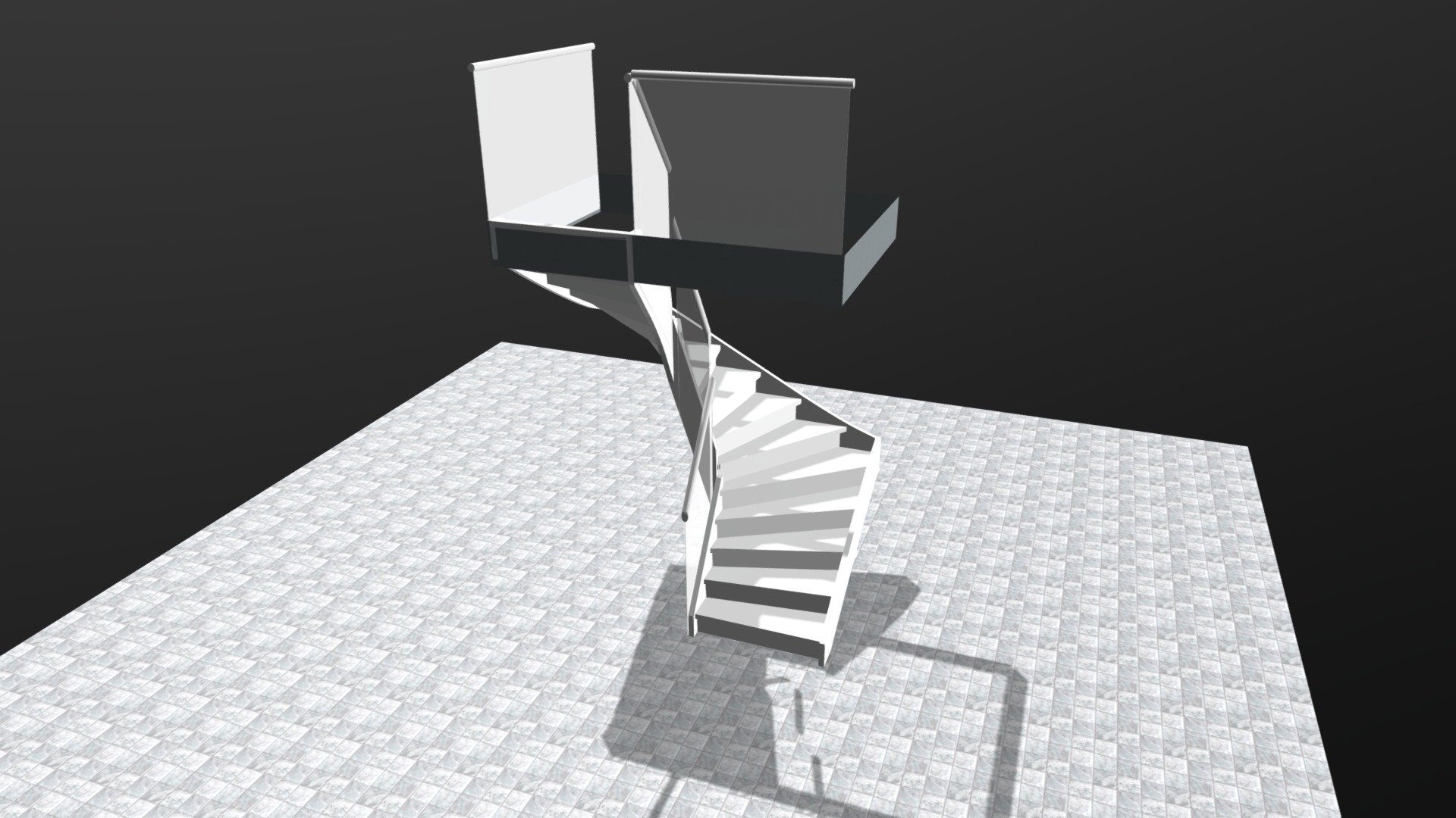 Vit U-trapp - 3D model by henrikjohansson [6f9ab1a] - Sketchfab