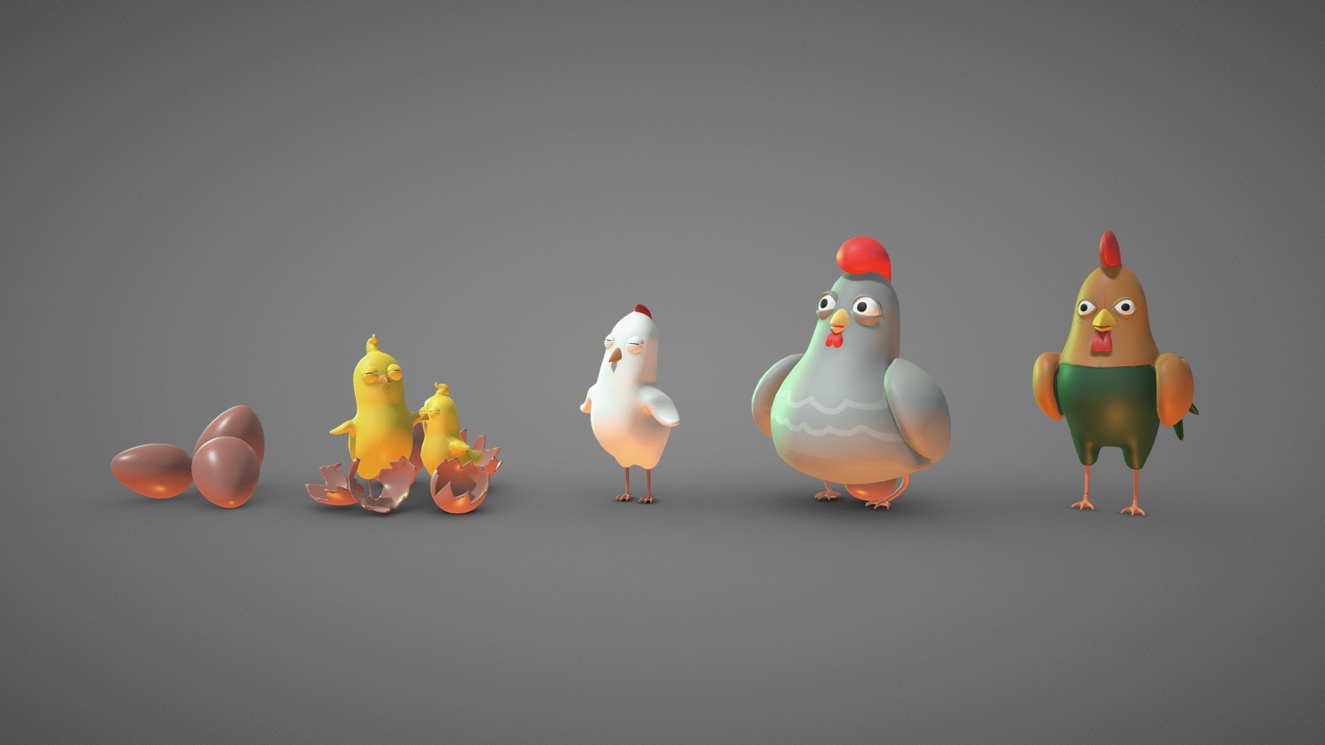Chicken family - Buy Royalty Free 3D model by tkkjee [6f9b2ce ...