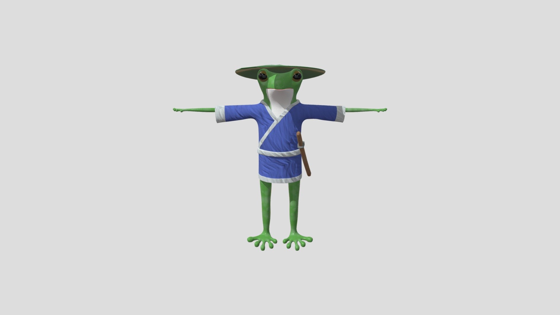 Yoshitsune the Samurai Frog T Pose - Download Free 3D model by KappaTee ...