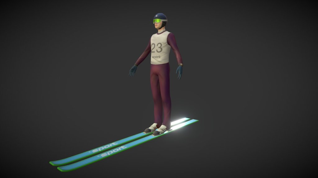 Skier - 3D model by Devsanterr [6faaa31] - Sketchfab
