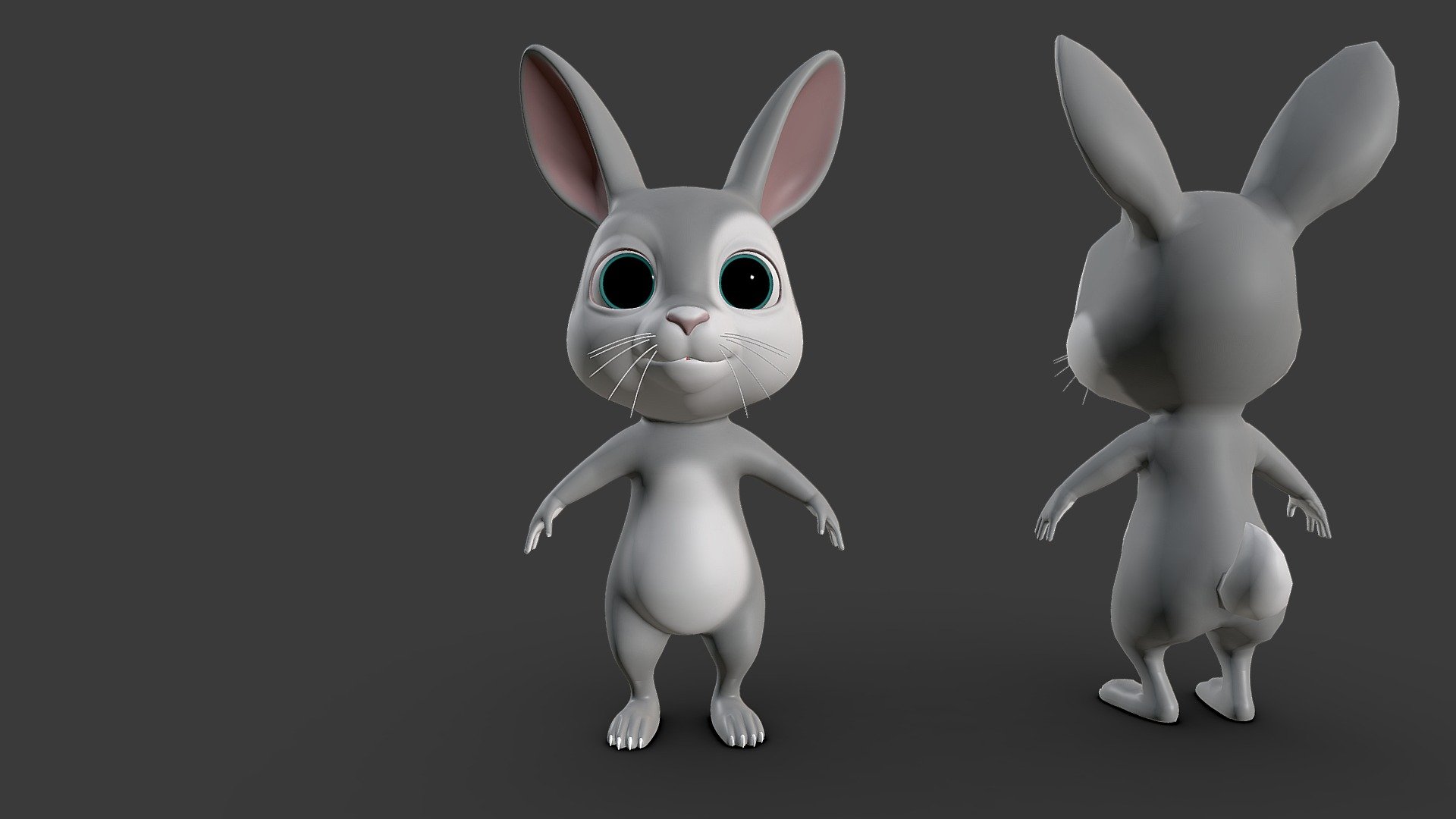 Toony Rabbit - Topology + UV Map - 3D model by Tashi (@tsering) [6fab948] - Sketchfab