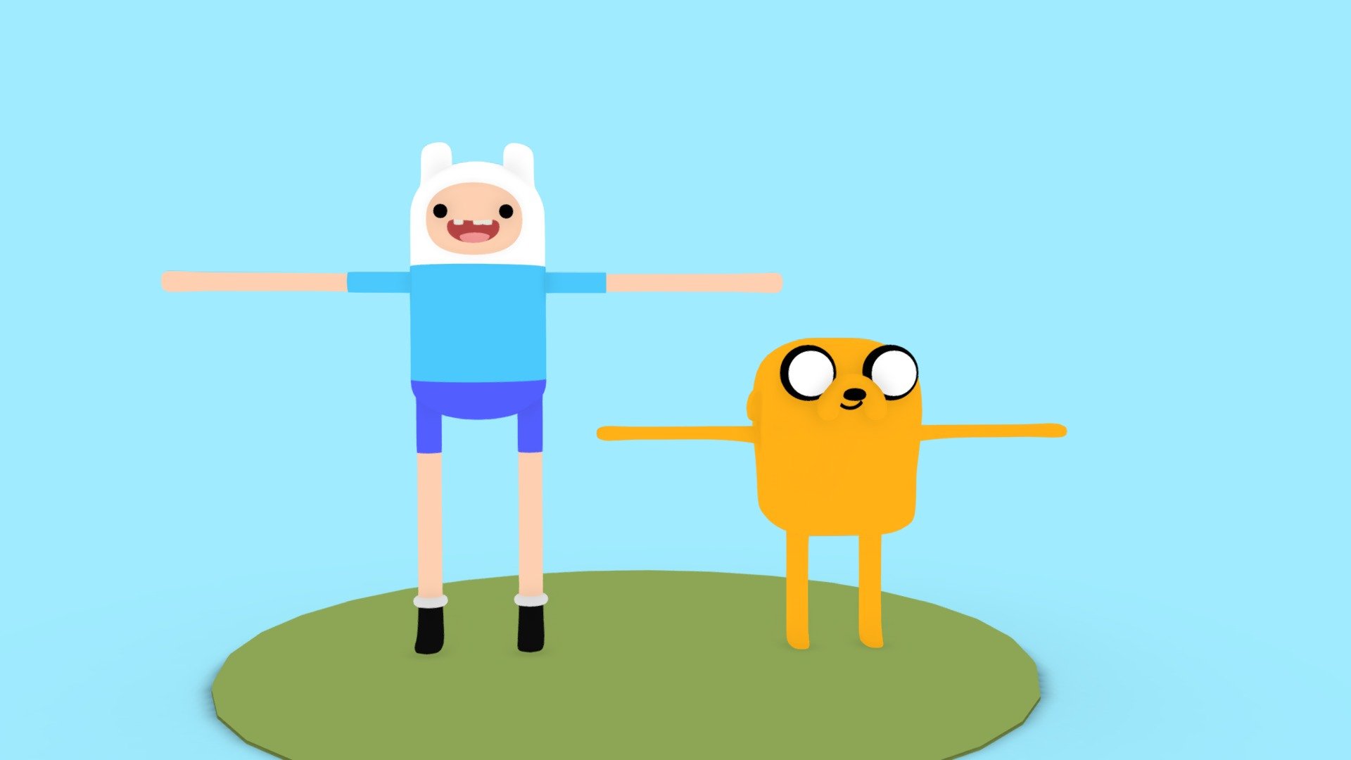 Jake and Finn - 3D model by OleJu [6fbb2a2] - Sketchfab