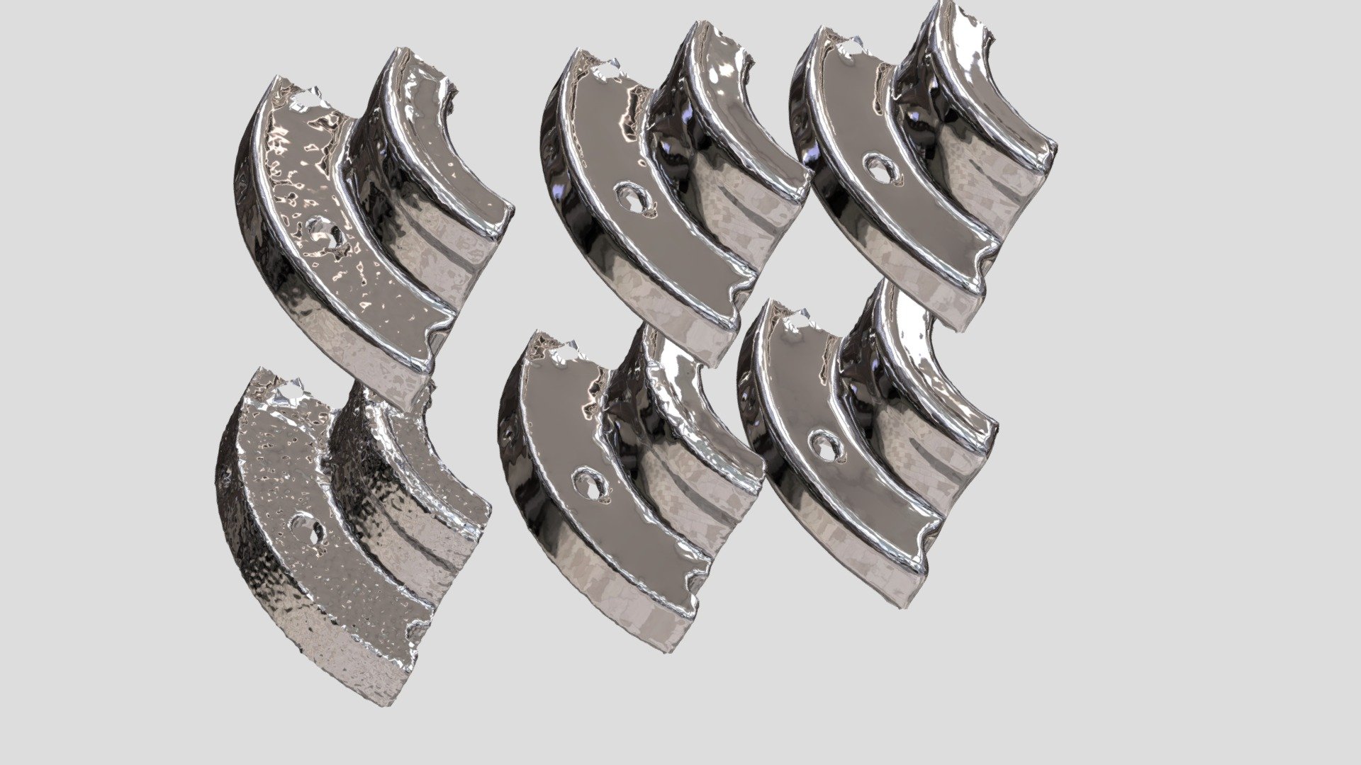 chrome surph with 6 variations - 3D model by Direct Dimensions (@dirdim ...