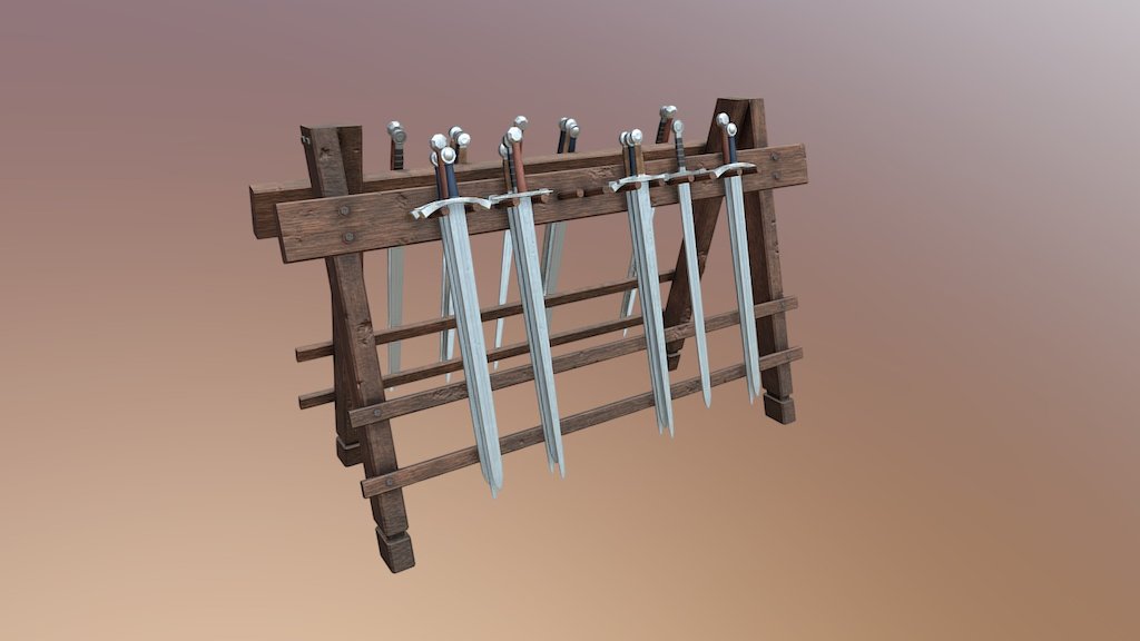 Swords & Rack - 3D model by cdoubart [6fcc300] - Sketchfab