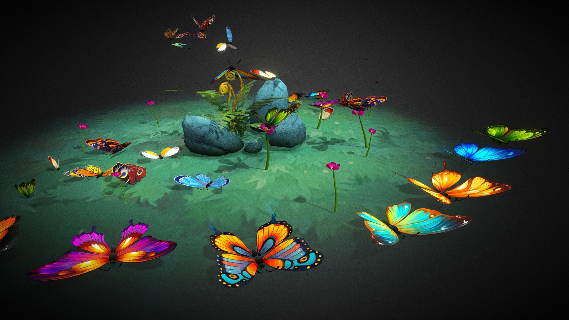 12 Animated butterflies pack - Buy Royalty Free 3D model by ...