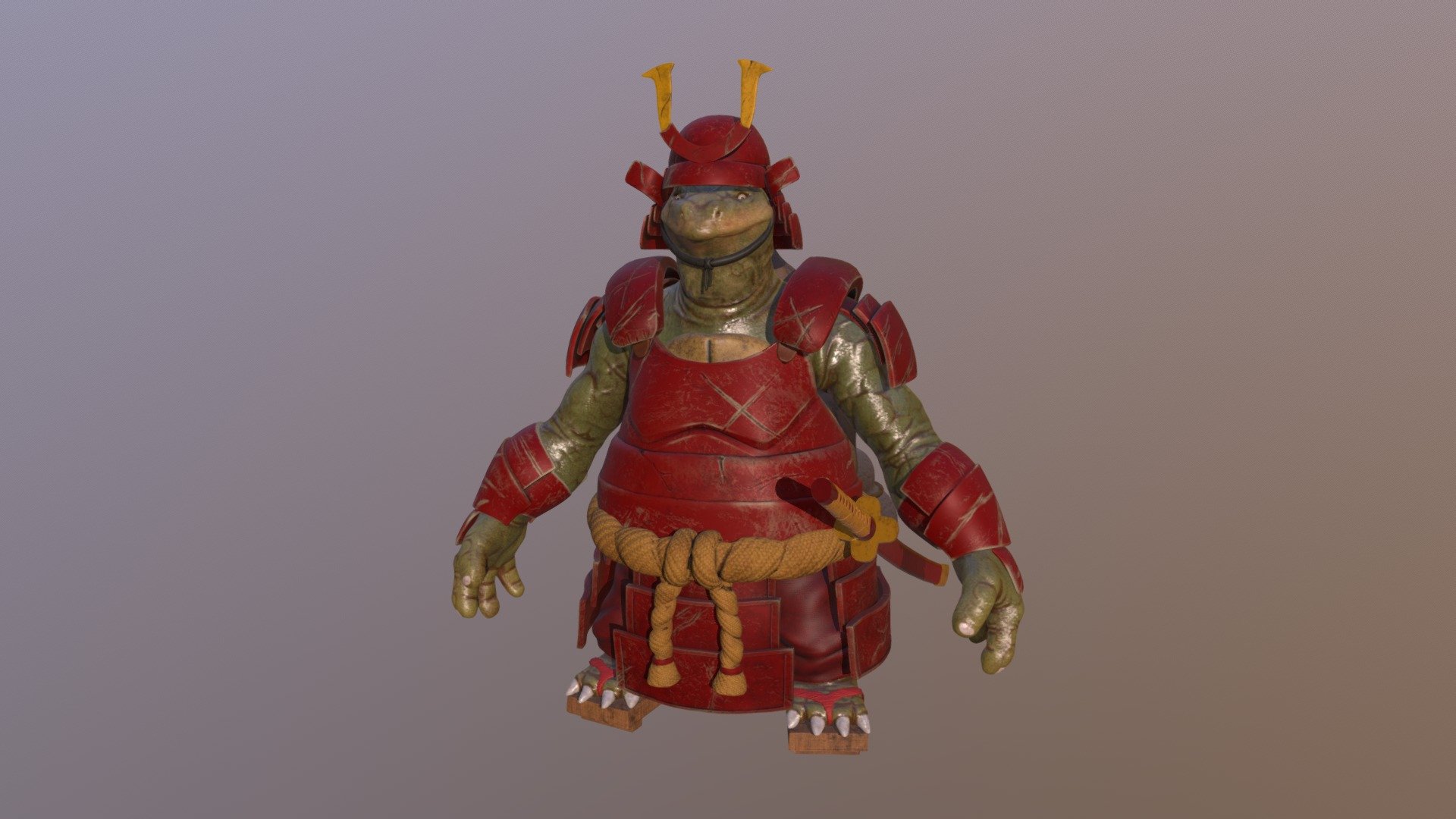 Tortoise Samurai - 3D model by Chris Zamora (@Chris_Zamora) [6fd6174 ...