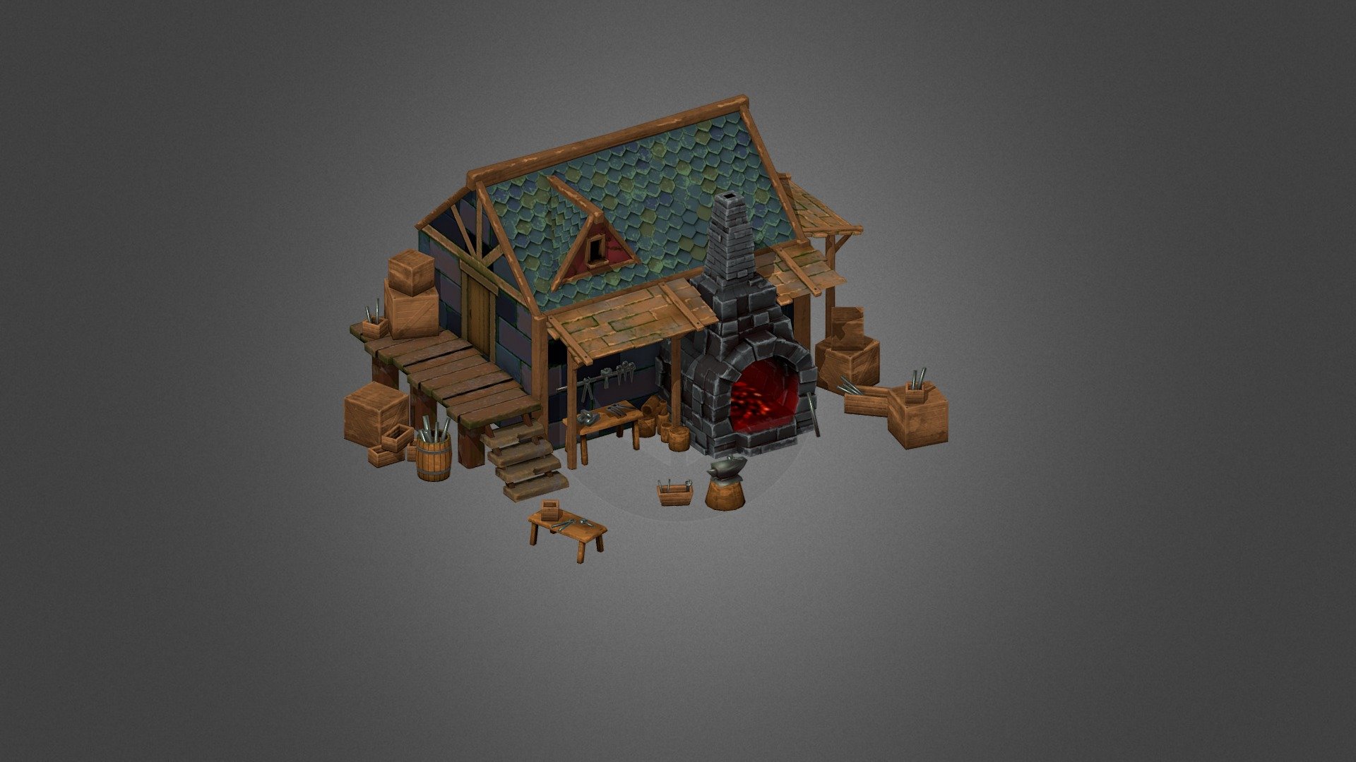 Stylized semi-realistic furnace. - 3D model by Andrey Repin ...