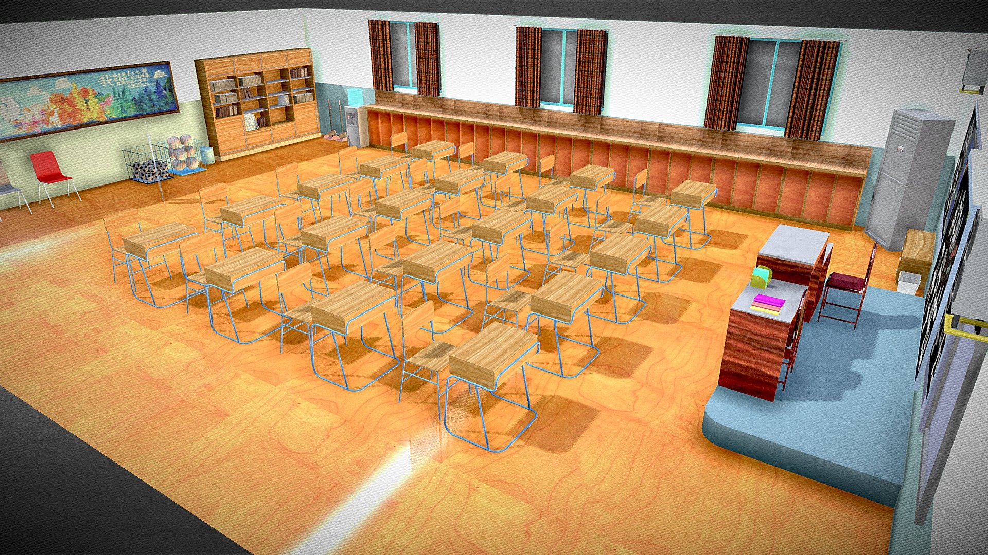 教室〔jiào shì，Classroom 〕 - Download Free 3D model by MrdT (@mrdt.club ...
