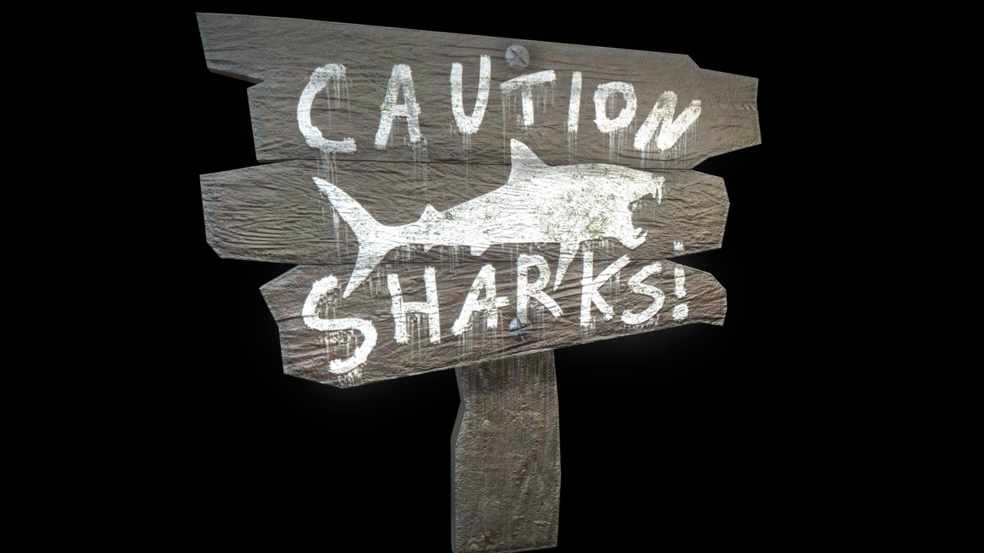 Caution Sharks! Wooden Sign Free download - 3D model by Even Topland ...