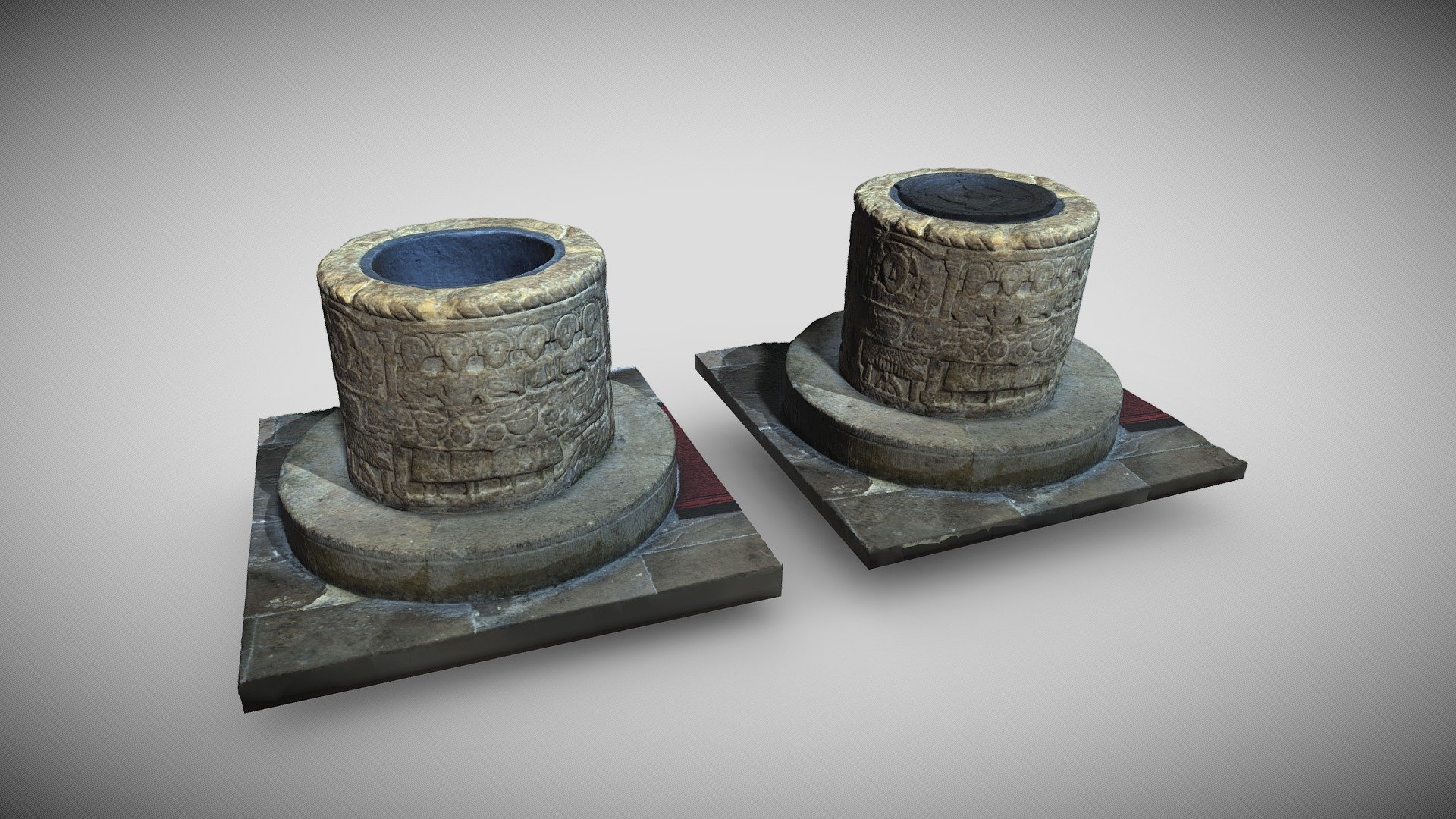 Norman Drum Font, North Grimston, Yorks - Download Free 3D model by ...
