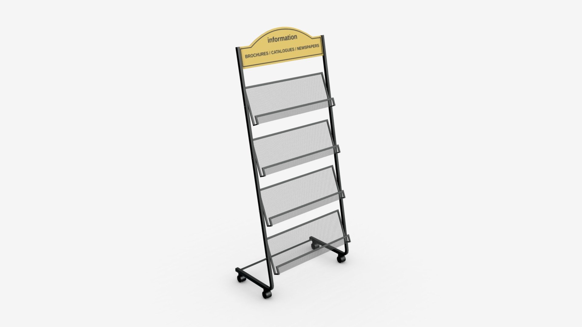Floor-Standing Brochure Stand Magazine Rack - Buy Royalty Free 3D model ...