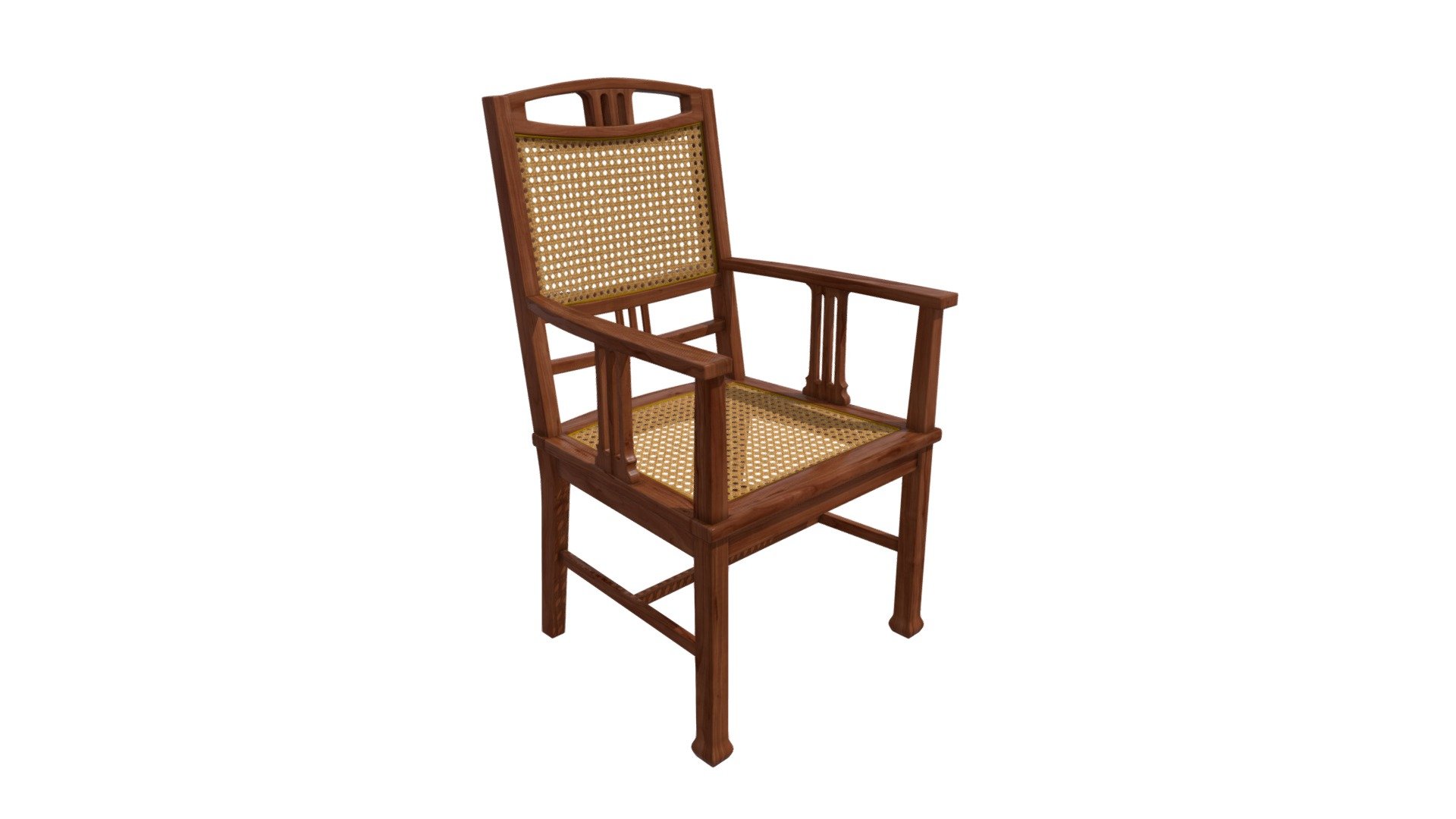 Dutch Colonial Javanese Teak Armchair - 3D model by FurnishLink ...